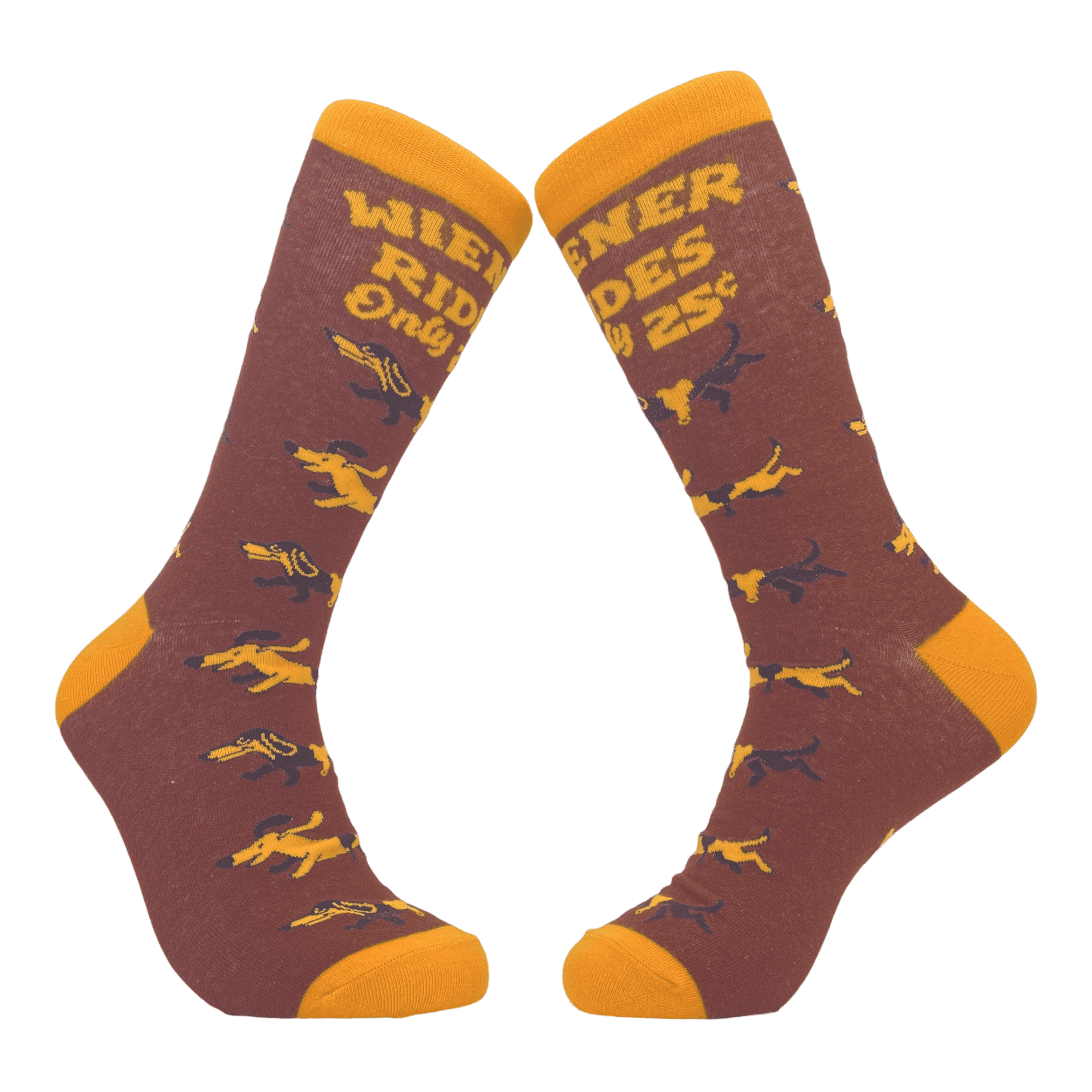 Men's Wiener Rides Socks Funny Dachshund Pet Puppy Lover Novelty ...