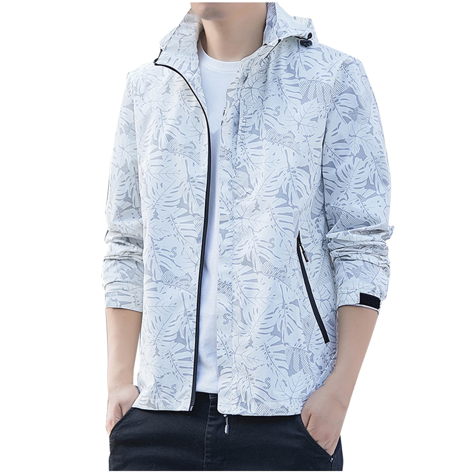 Men's Windbreaker Jacket Zip Front Windbreaker Jacket Man Multi ...