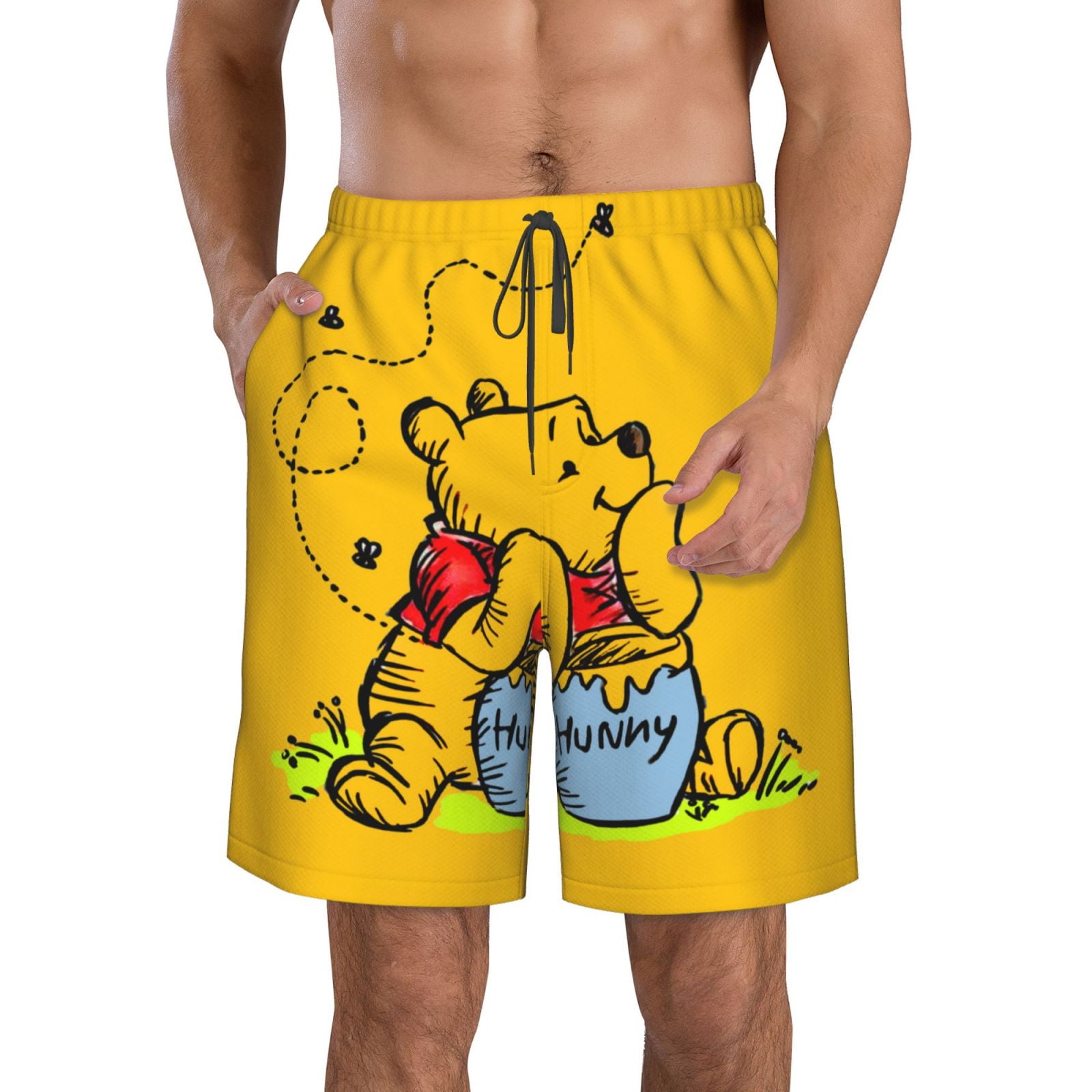 Men's Winnie The Poo Beach Shorts Hot Summer Swim Trunks Sports Running ...