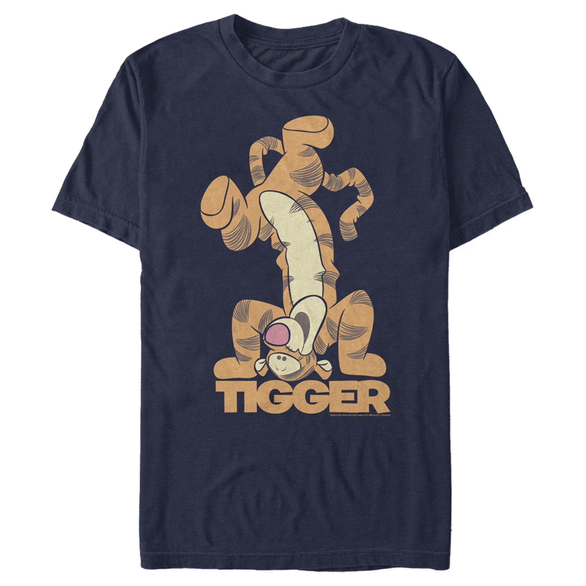 Disney Men's Winnie the Pooh Tigger Handstand Graphic Tee, Navy Blue ...