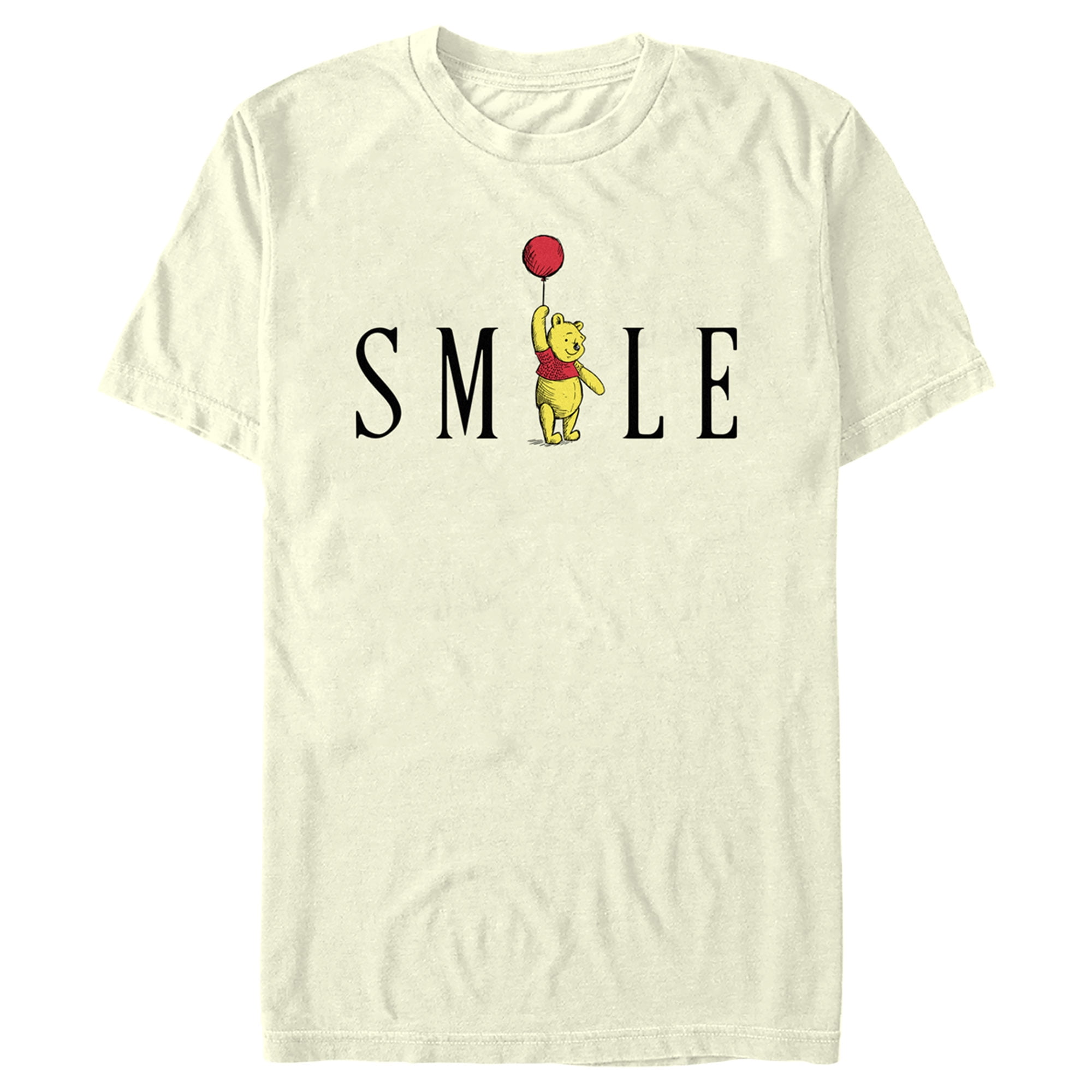 Men's Winnie the Pooh Smile Balloon Graphic Tee Beige Large - Walmart.com