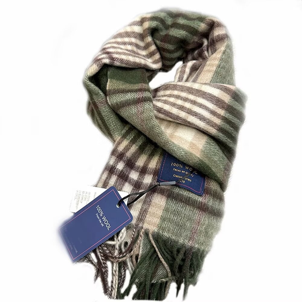 Men's Winter Classic Australian Wool Scarf Warm Checked Lightweight ...