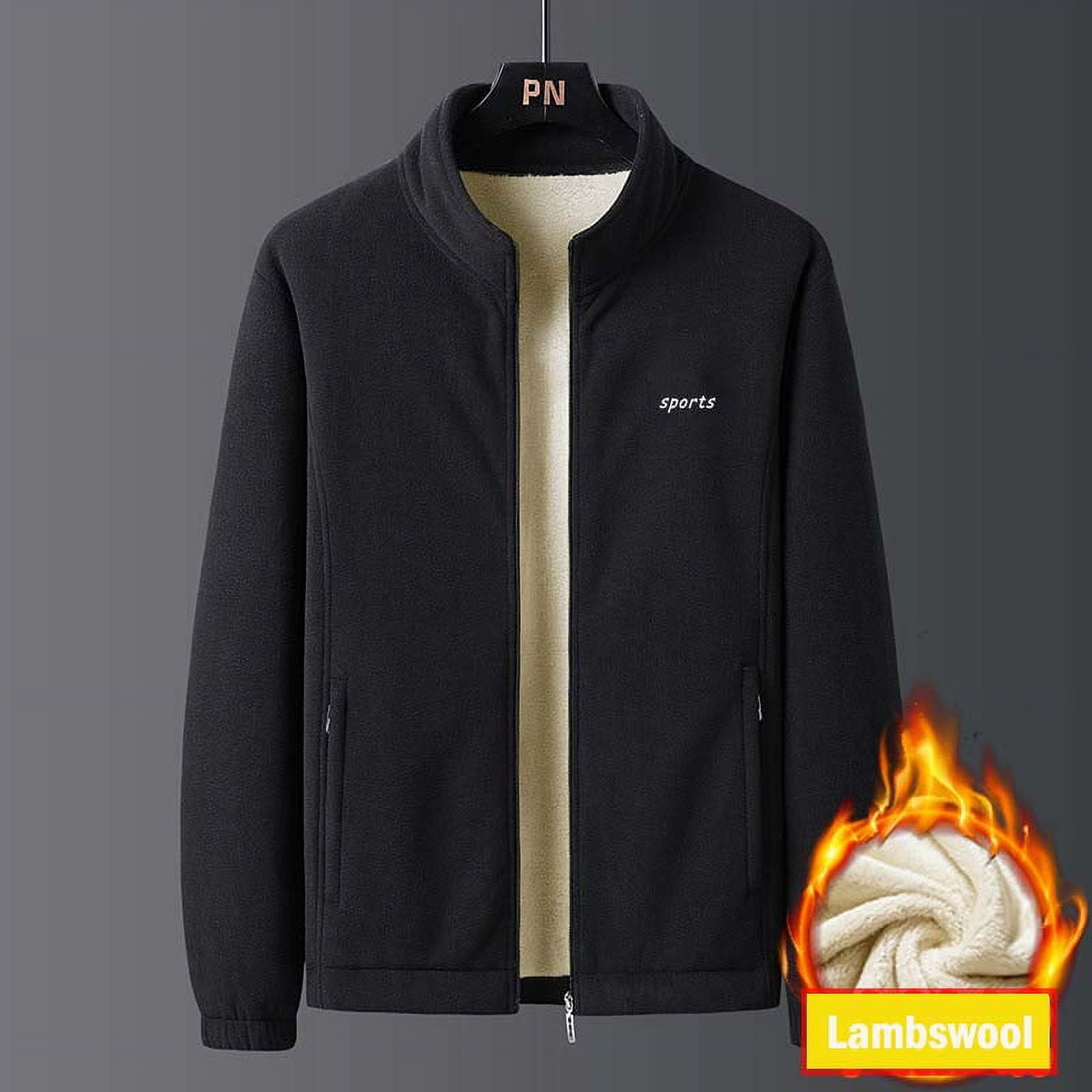 Men's Winter Fleece Shearling Jacket-Thick Polar Fleece Jacket ...