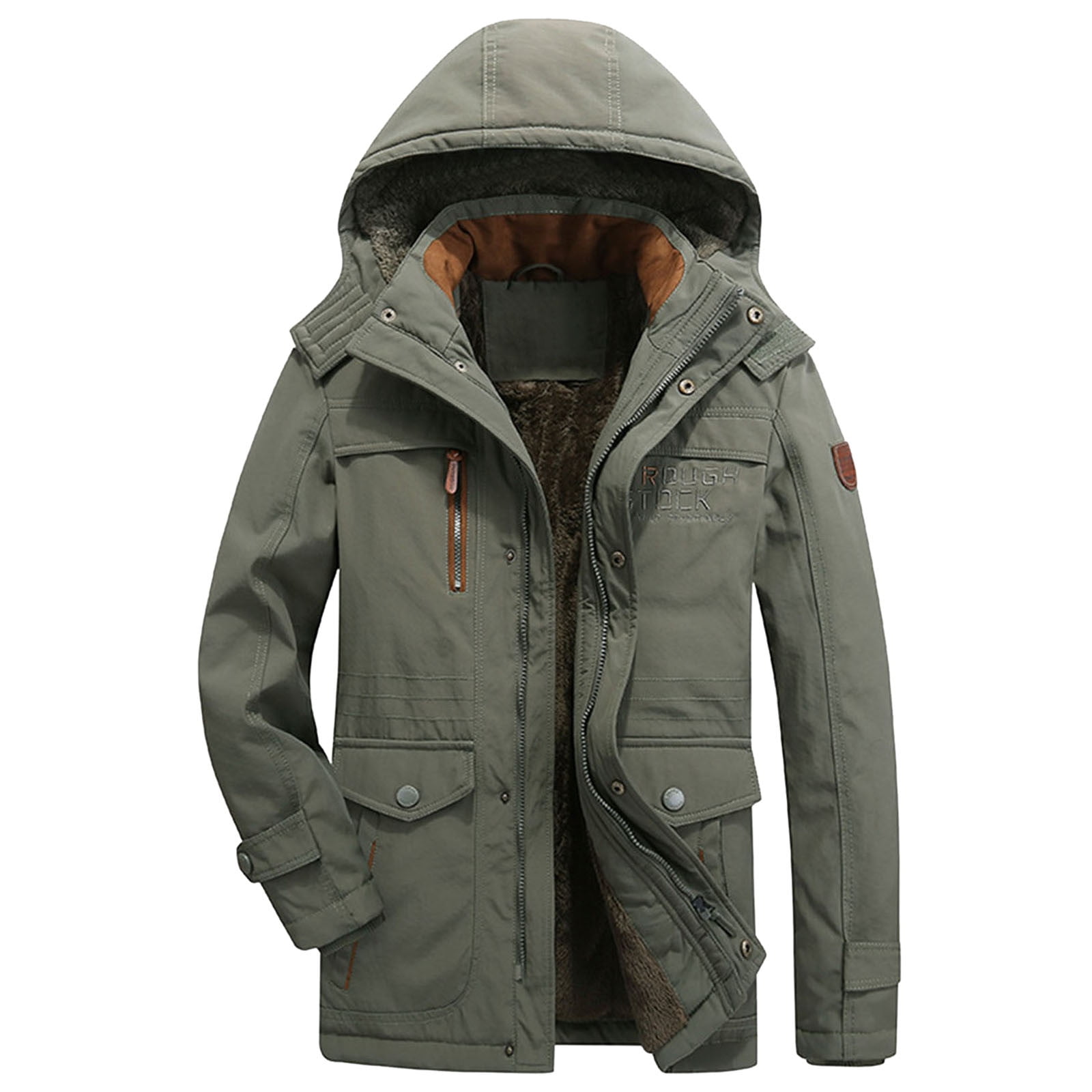Men's Winter Jackets Warm Lined Cotton Military Jacket Windproof Thick ...