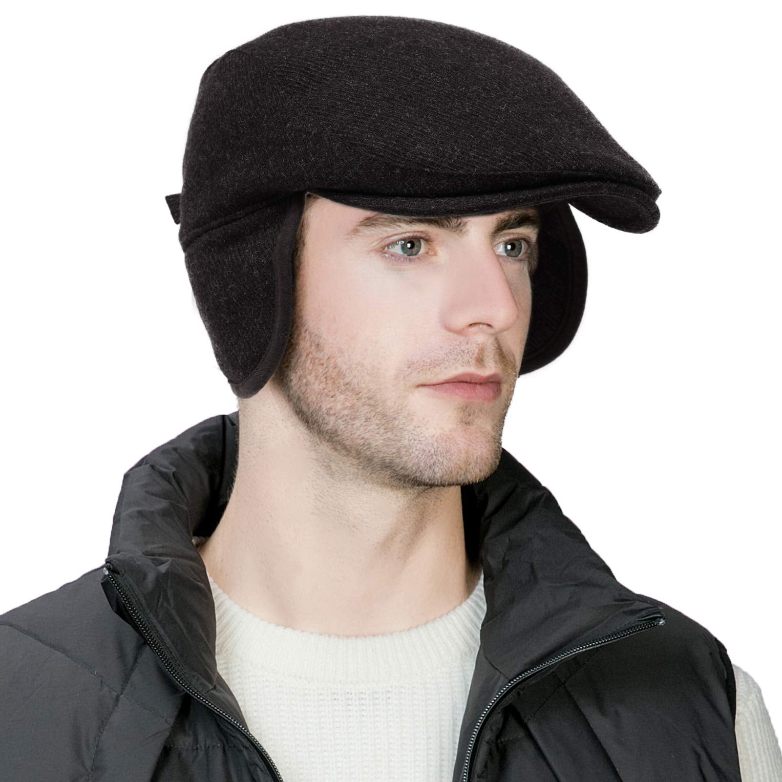 Comhats Men's Winter Trapper Basecap, Earflaps Duckbill Brim, Insulated ...