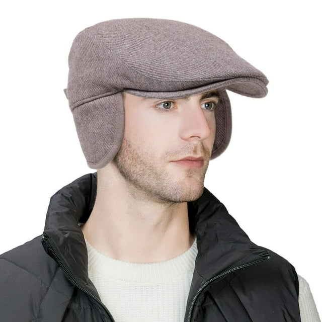 Men's Winter Newsboy Trapper Basecap with Ear Flaps Warm, Insulated ...