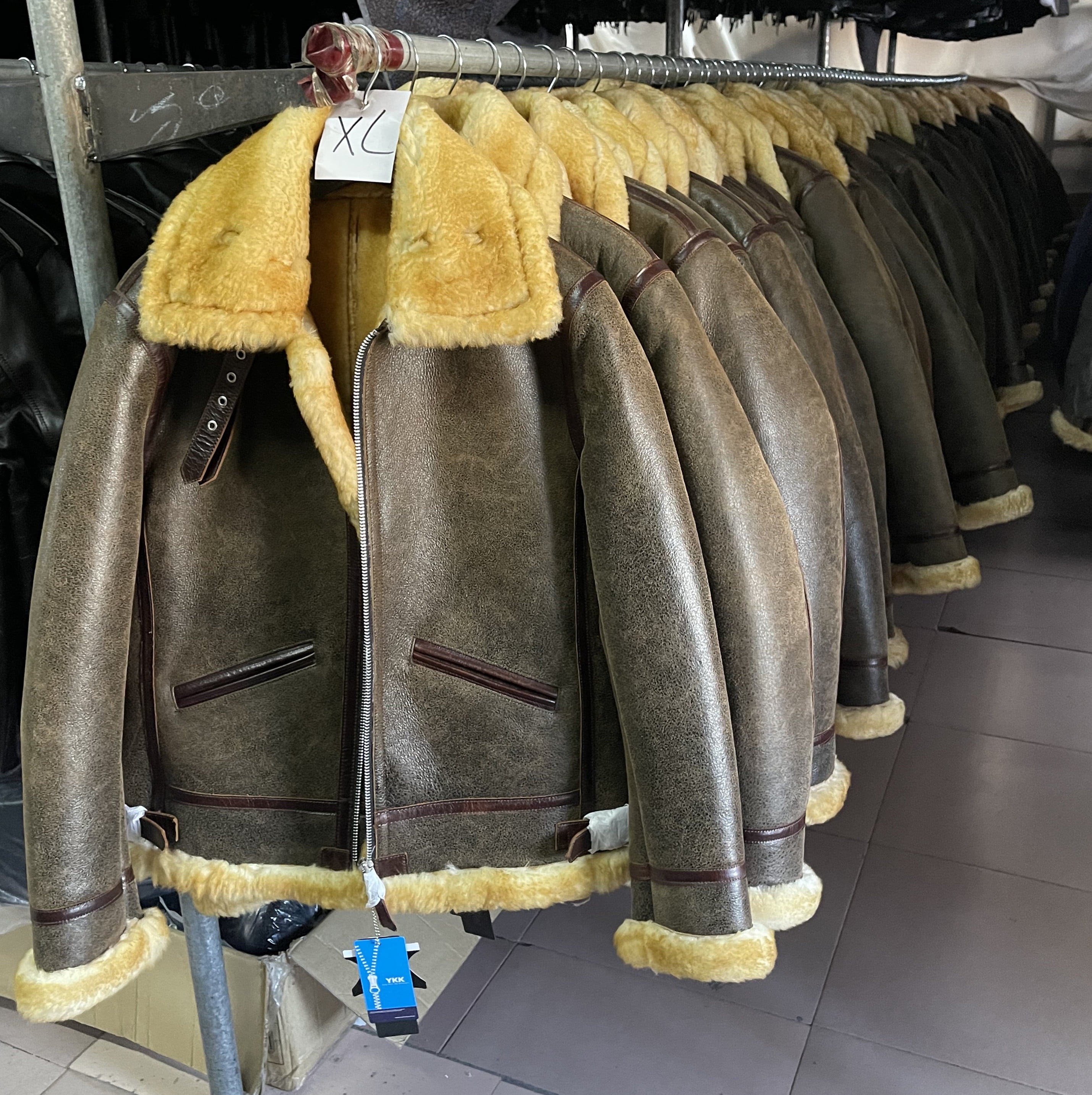 Men's Winter Pilot Coat Genuine Leather Natural Sheepskin Shearling ...