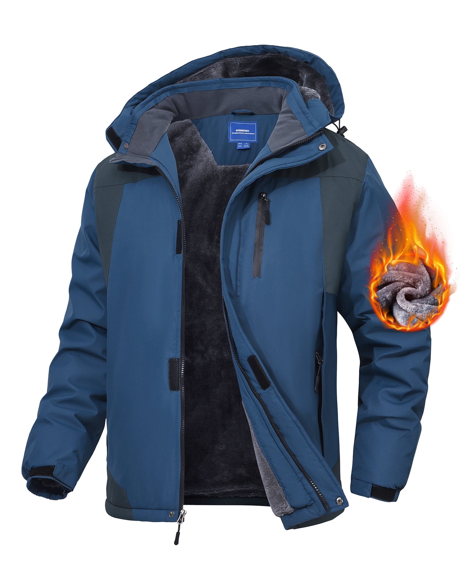 Lavenicole Men's Waterproof Ski Jacket Fleece Lined Warm Winter Snow ...
