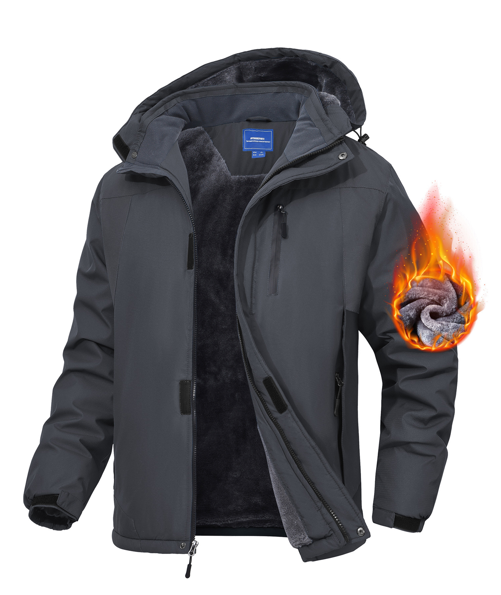 Lavenicole Men's Waterproof Ski Jacket Fleece Lined Warm Winter Snow ...