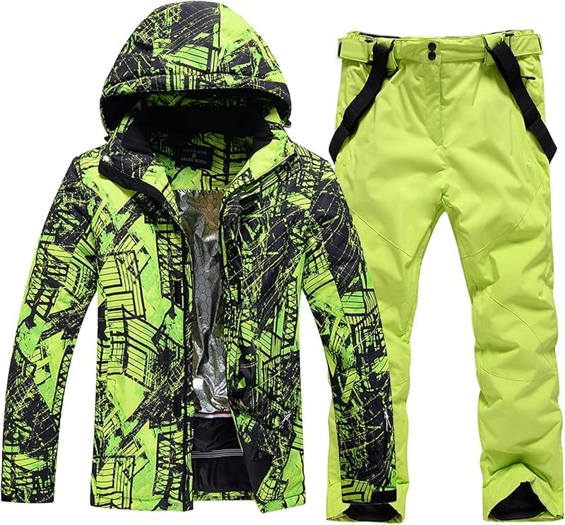 Men's Winter Snowsuit Waterproof Windproof Mountain Jacket and Pant ...