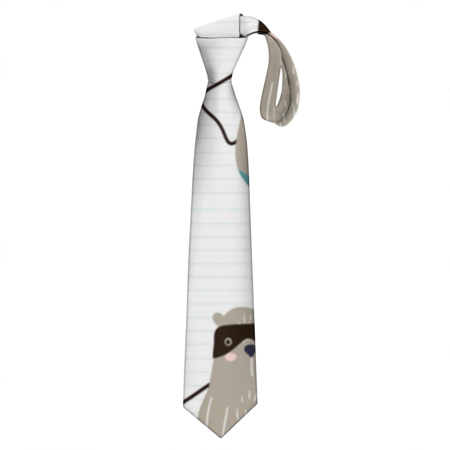 Men's Winter-Themed Polar Bear Print Necktie - Elegant Satin Formal Tie ...
