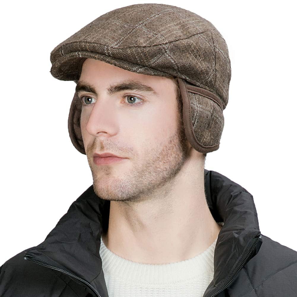 Men's Winter Trapper Newsboy Basecap with Ear Flaps Warm, Insulated ...