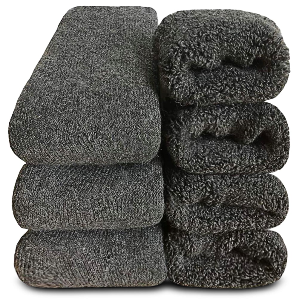 Men's Winter Wool Socks Thick Heavy Thermal Socks Warm Winter Crew ...