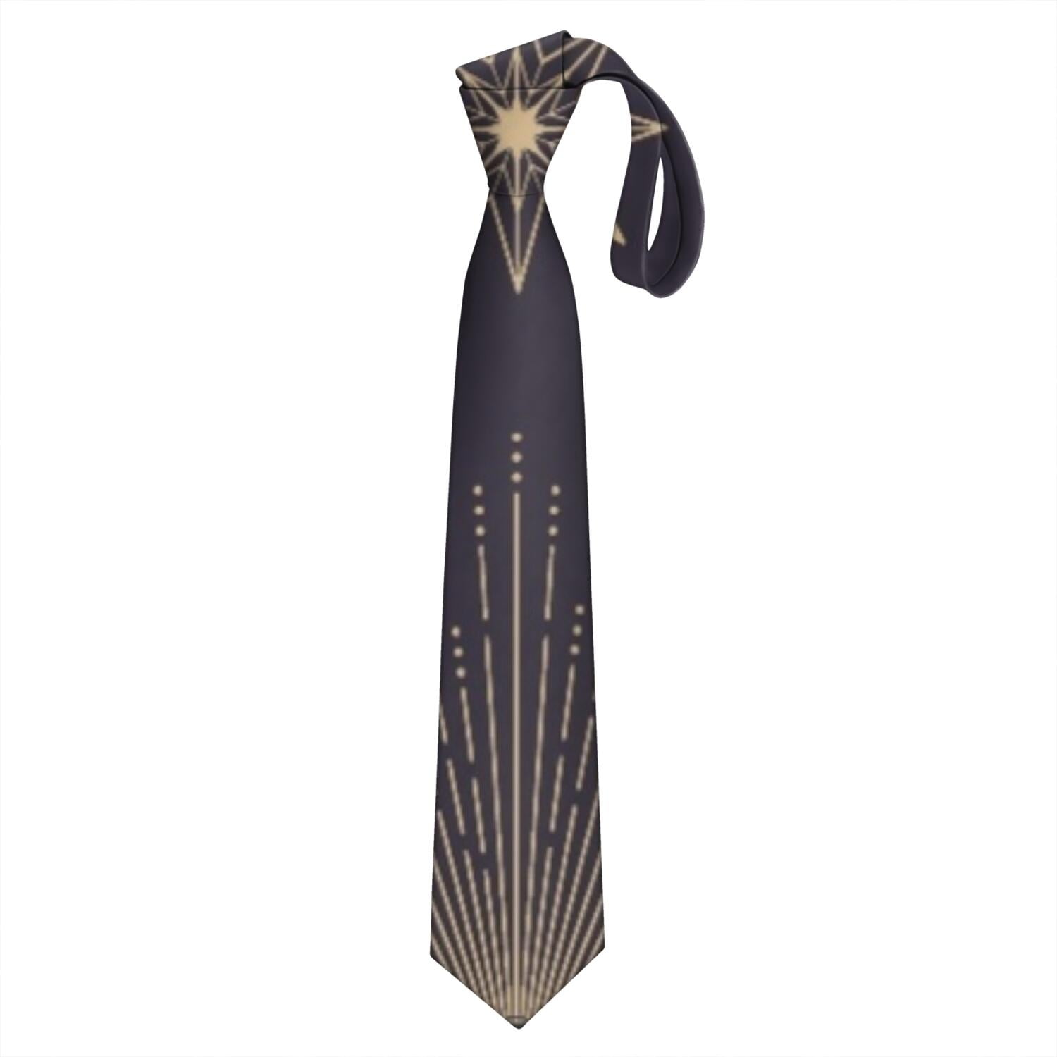 Men's Witchy Aesthetic Satin Tie Gothic Star & Cosmic Print Formal ...
