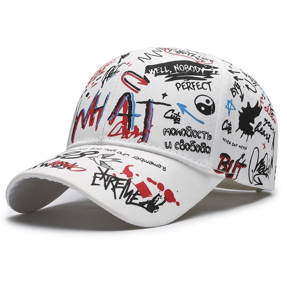 Men’s/Women’s All-Over Graffiti Print Baseball Hat, Urban Streetwear ...