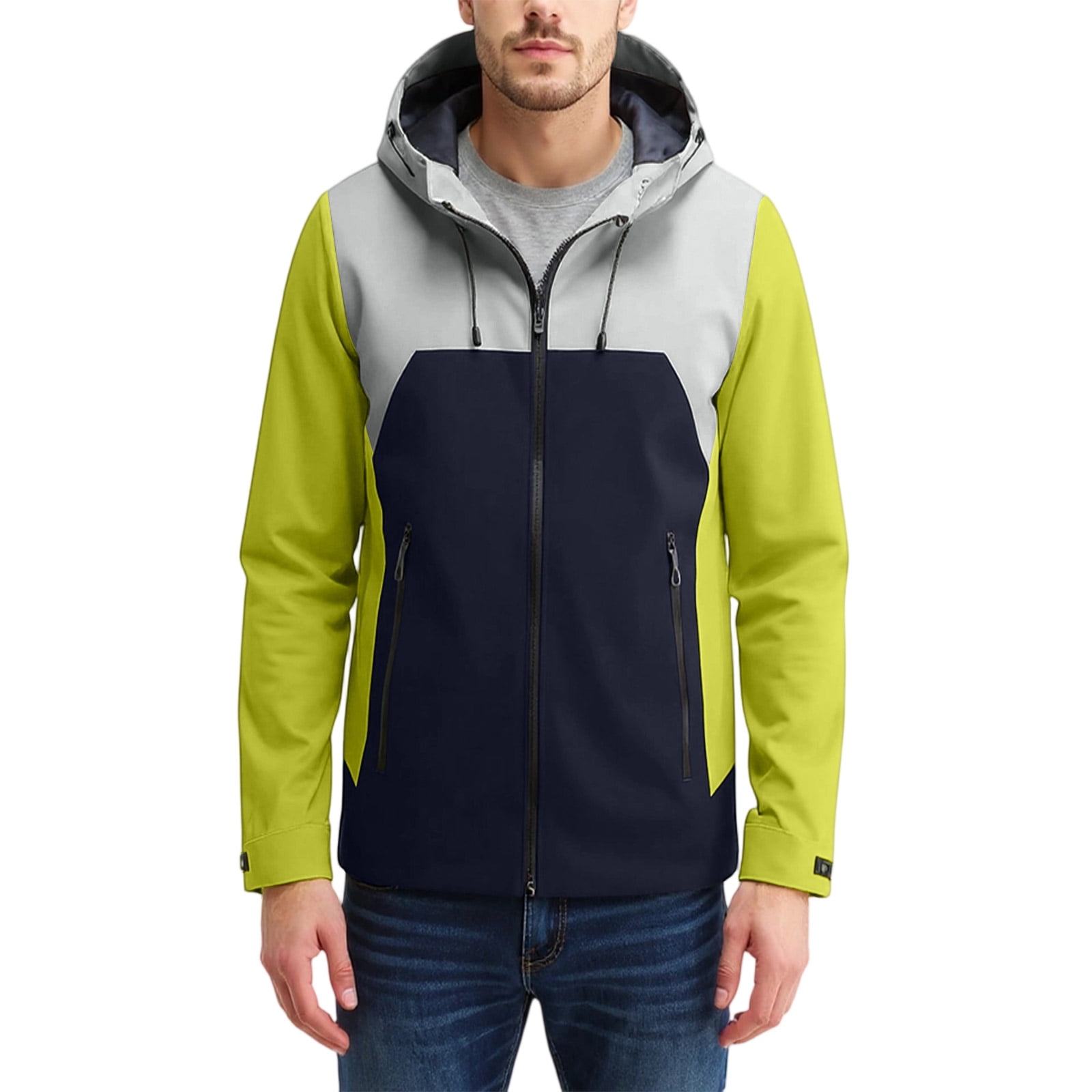 Men's and Women's Color Block Outdoor Sports Windbreaker Jacket Coat ...