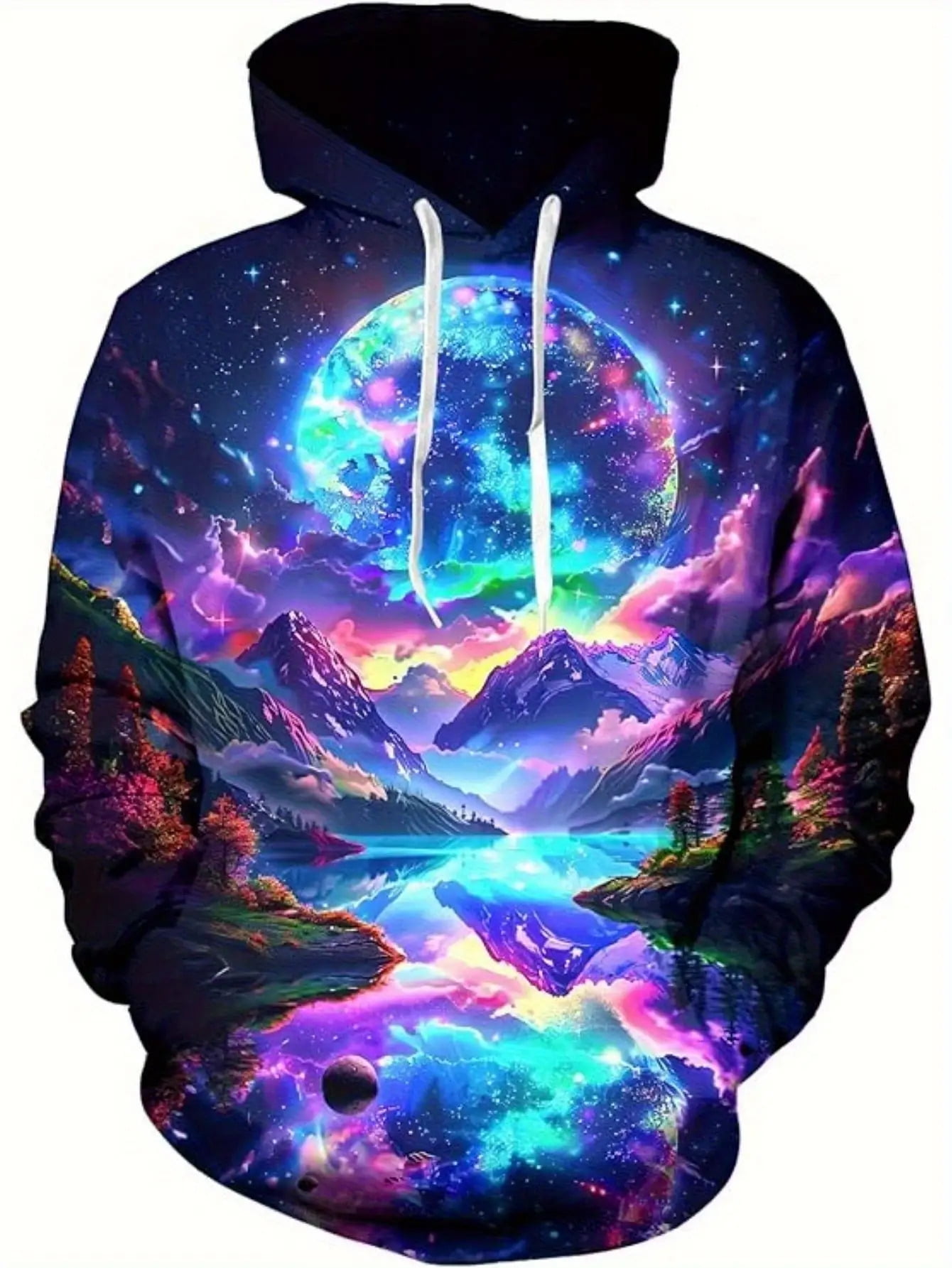 Men's and Women's Hoodie, Cosmic Pattern Print - Lightweight Pullover ...