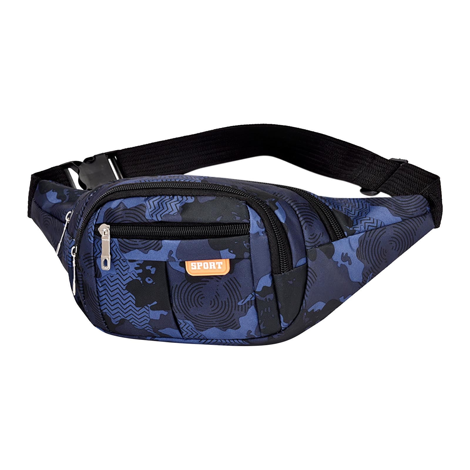 Men's Women's Large Capacity Waist Bag Messenger Pack Waterproof Nylon ...