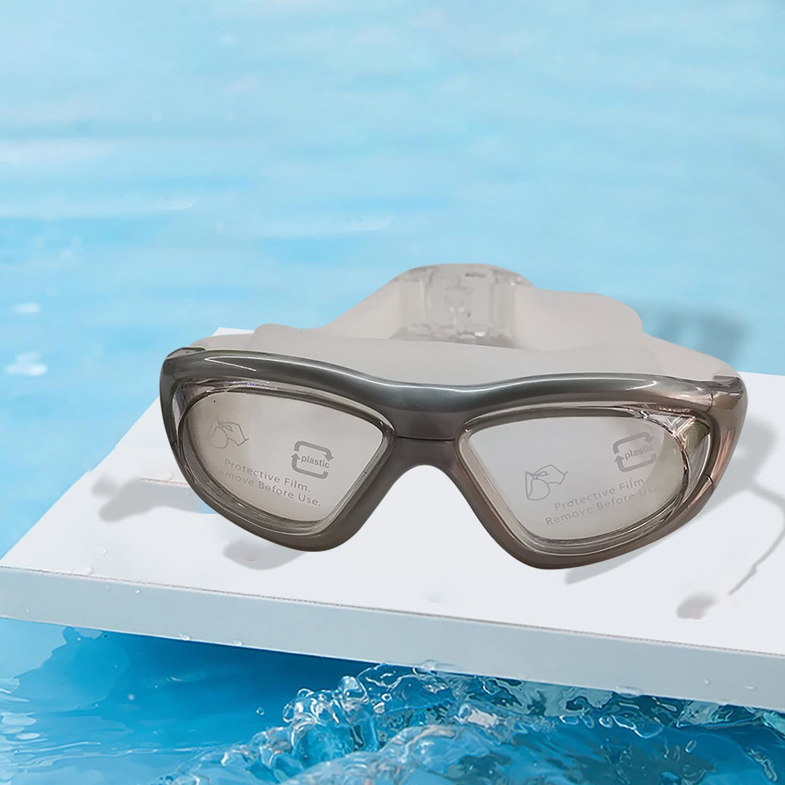 Men's Women's Large Frame Adult Swimming Goggles - Anti Leakage Fog ...