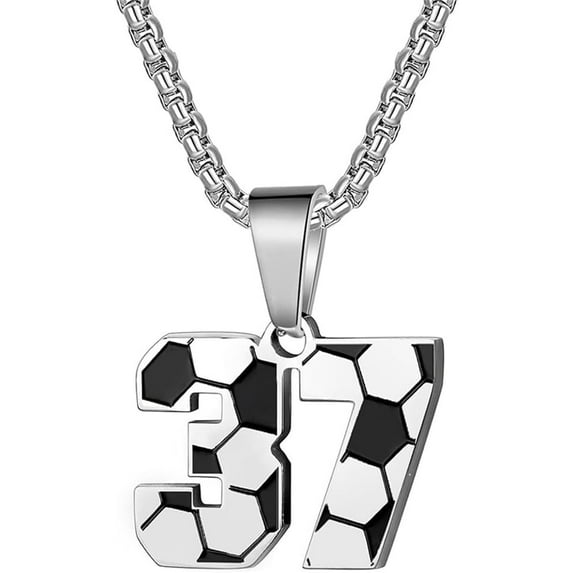 Men's Women's Stainless Steel Football Soccer Jersey Number Charm ...