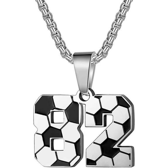 Men's Women's Stainless Steel Football Soccer Jersey Number Charm ...