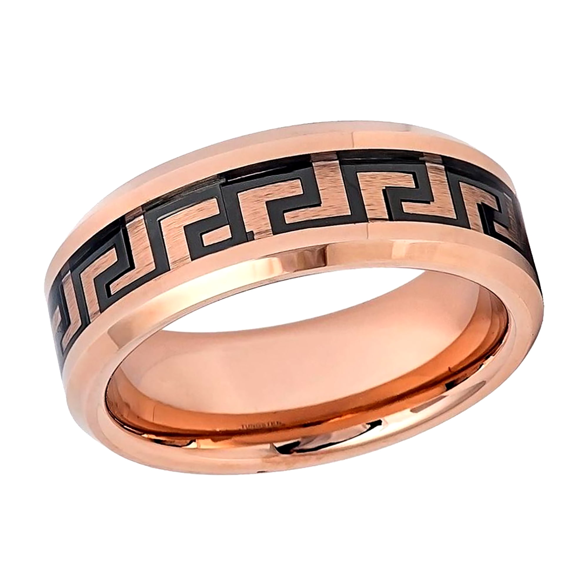 Men's Women's Tungsten Wedding Band Engagement Ring 8mm Rose Gold IP ...