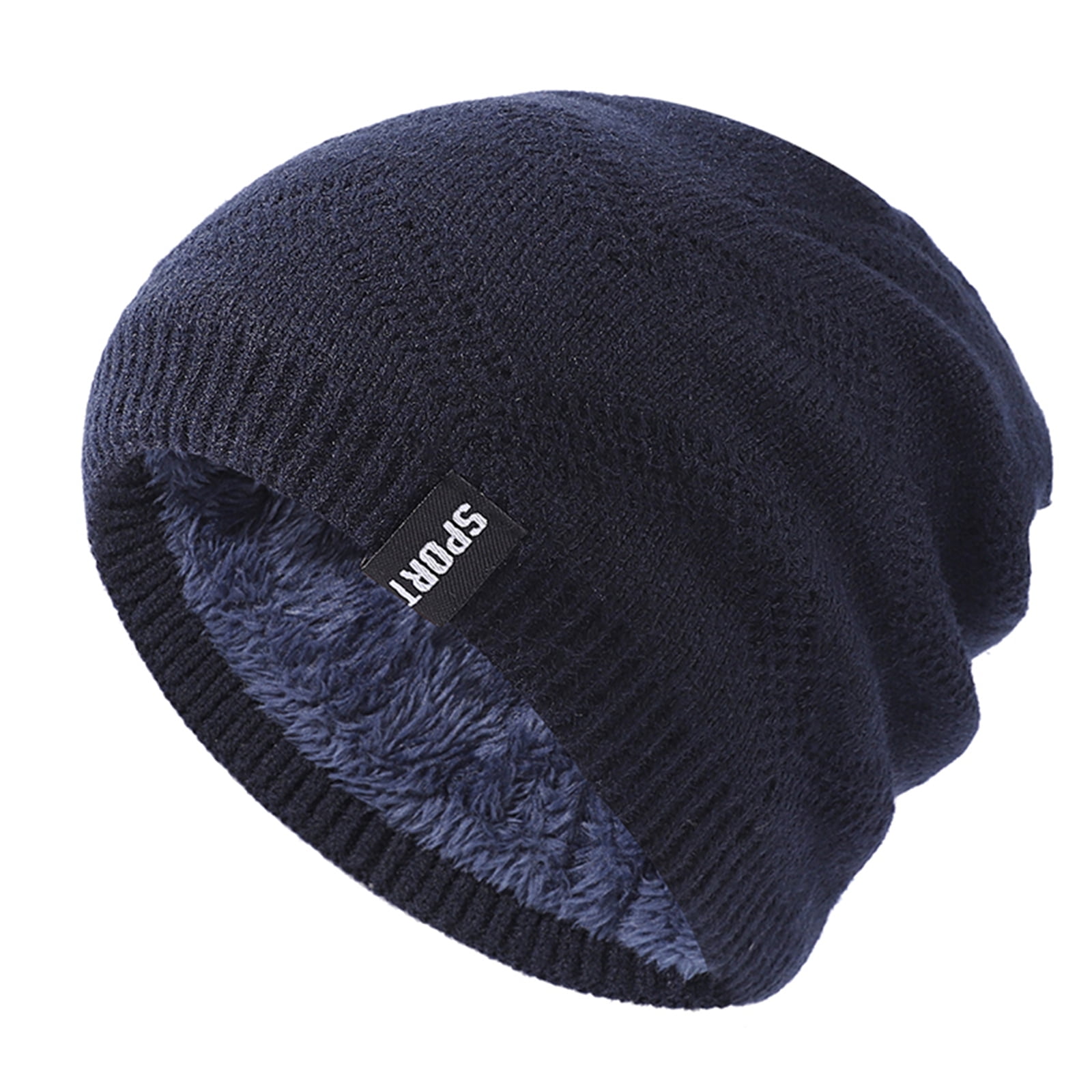 Men's Women's Winter Beanie Hat Warm Knit Hat Thick Fleece Lined Winter ...