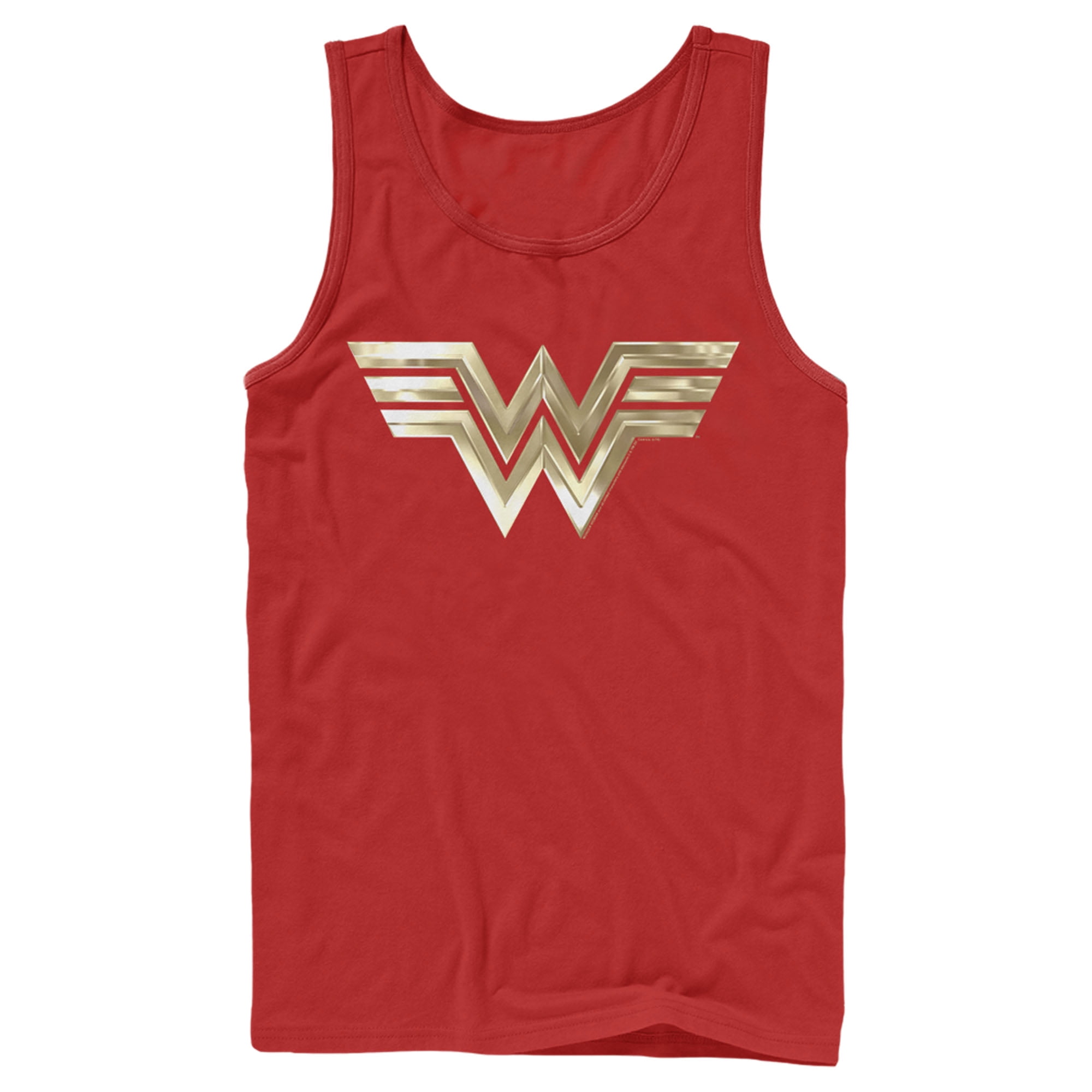 Wonder Woman, Men's Graphic Tank Top, Metallic Logo, Red, Medium, 1984 ...