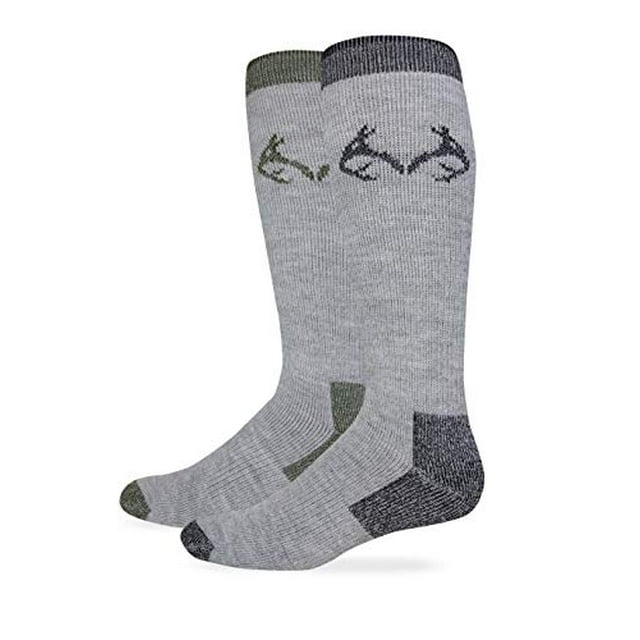 Men's Wool Blend Socks 2 pack, Large Sz. 10-13, Gray/Black/Green - 2/ ...