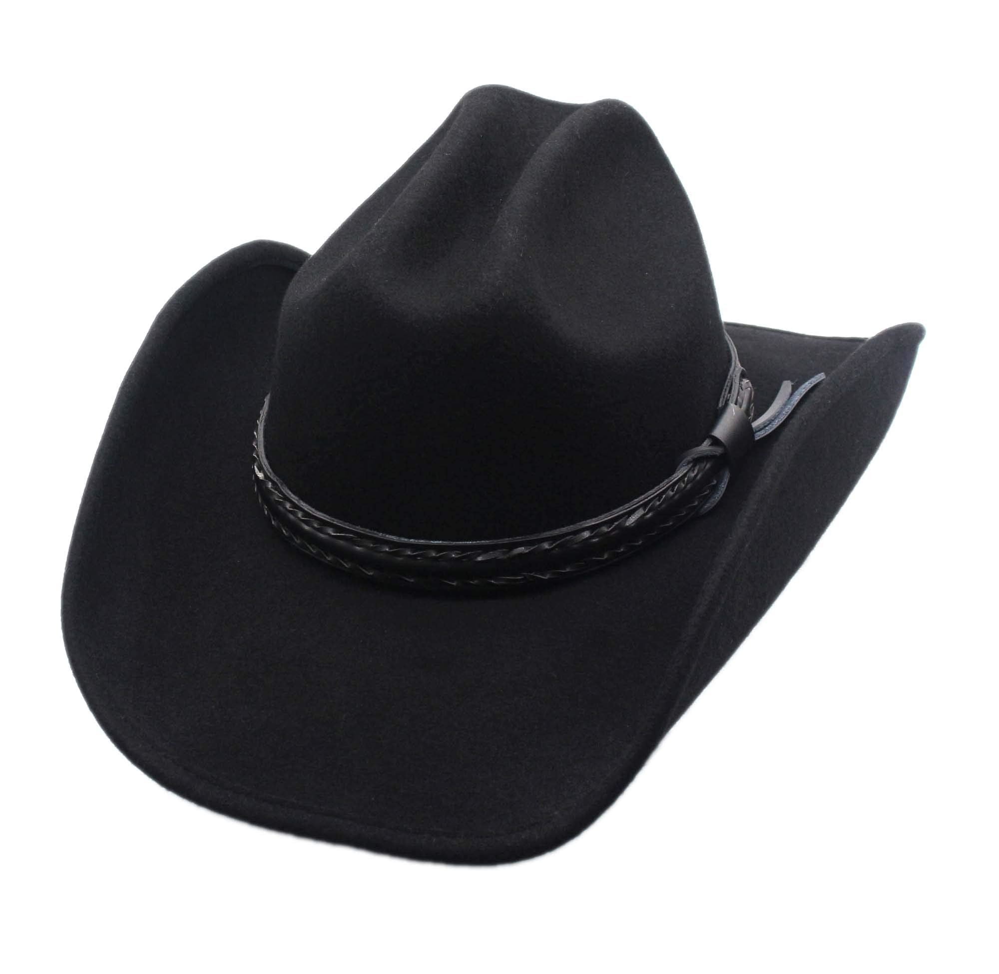 Men’s Wool Cowboy Hat Laramie Black Shapeable Western Felt Hats by ...