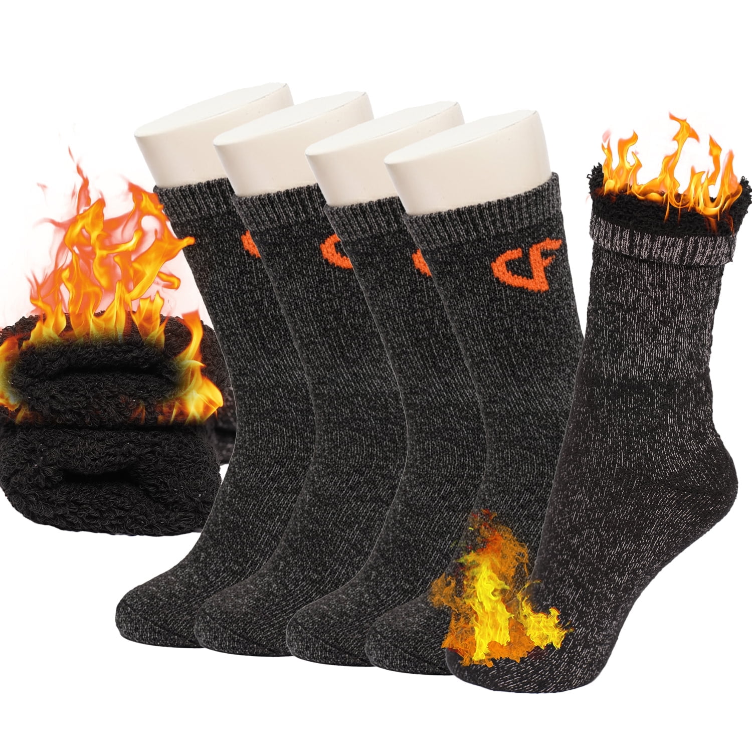 Men’s Wool Thermal Insulated Socks, Extreme Cold Weather Heavy Duty ...