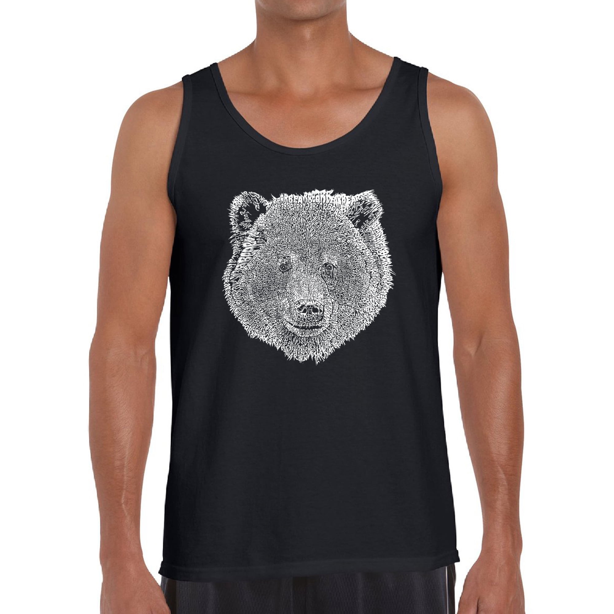 Men's Word Art Tank Top - Bear Face - Walmart.com