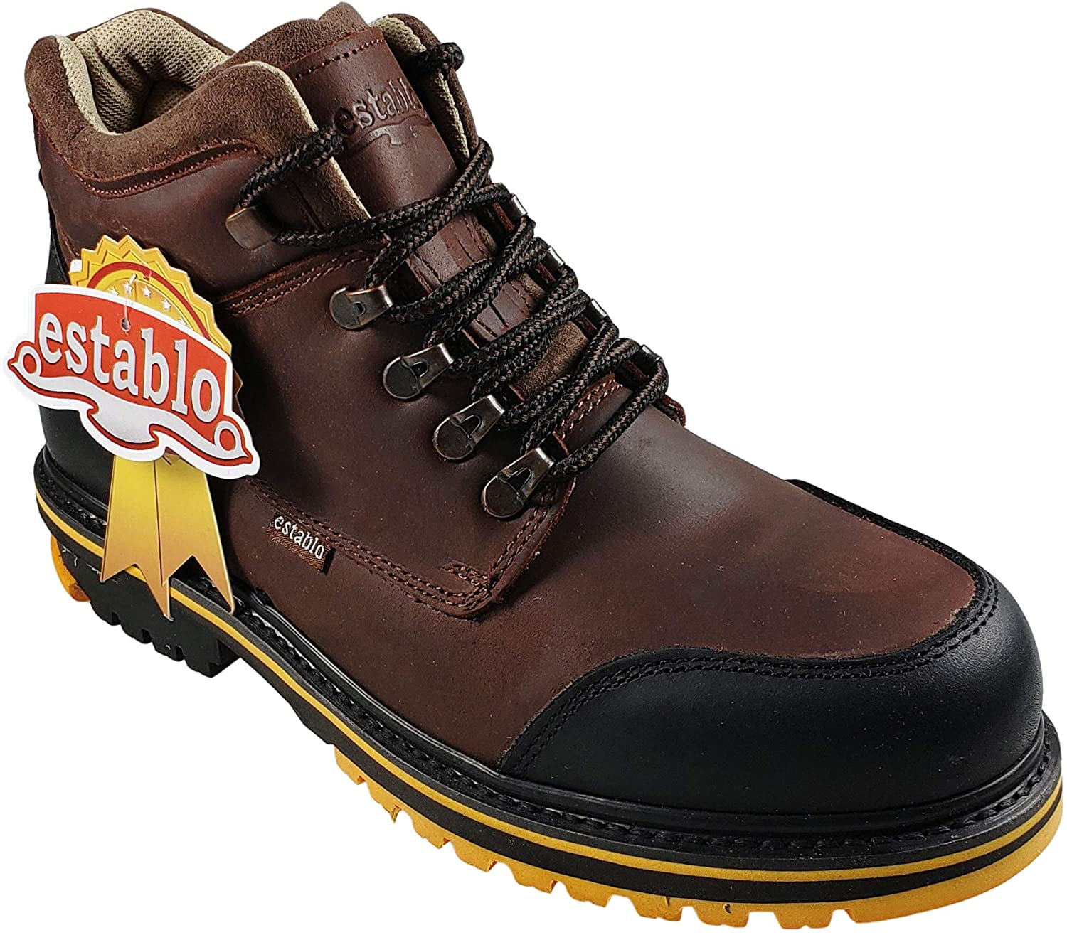 Men's Work Boots Establo Genuine Leather Botas de trabajo Establo Lace ...