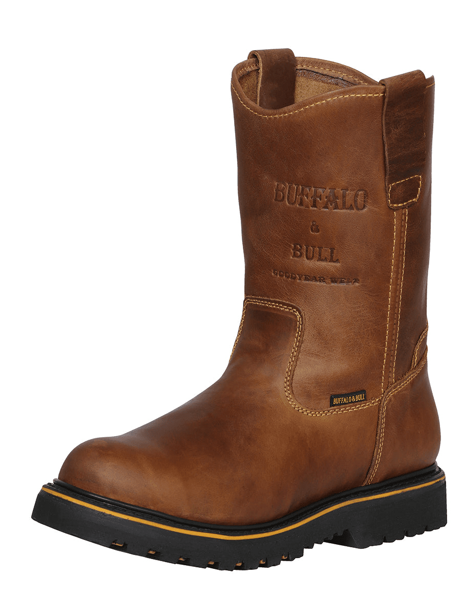 Men's Work Boots Genuine Leather Without Helmet 'Buffalo & Bull' 123028 ...
