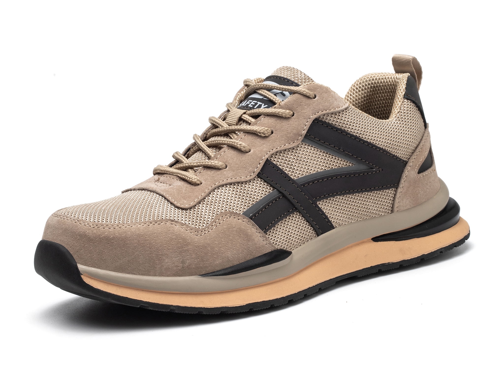 OwnShoe Men’s Work Shoes Steel Toe Safety Shoes Lightweight Work ...