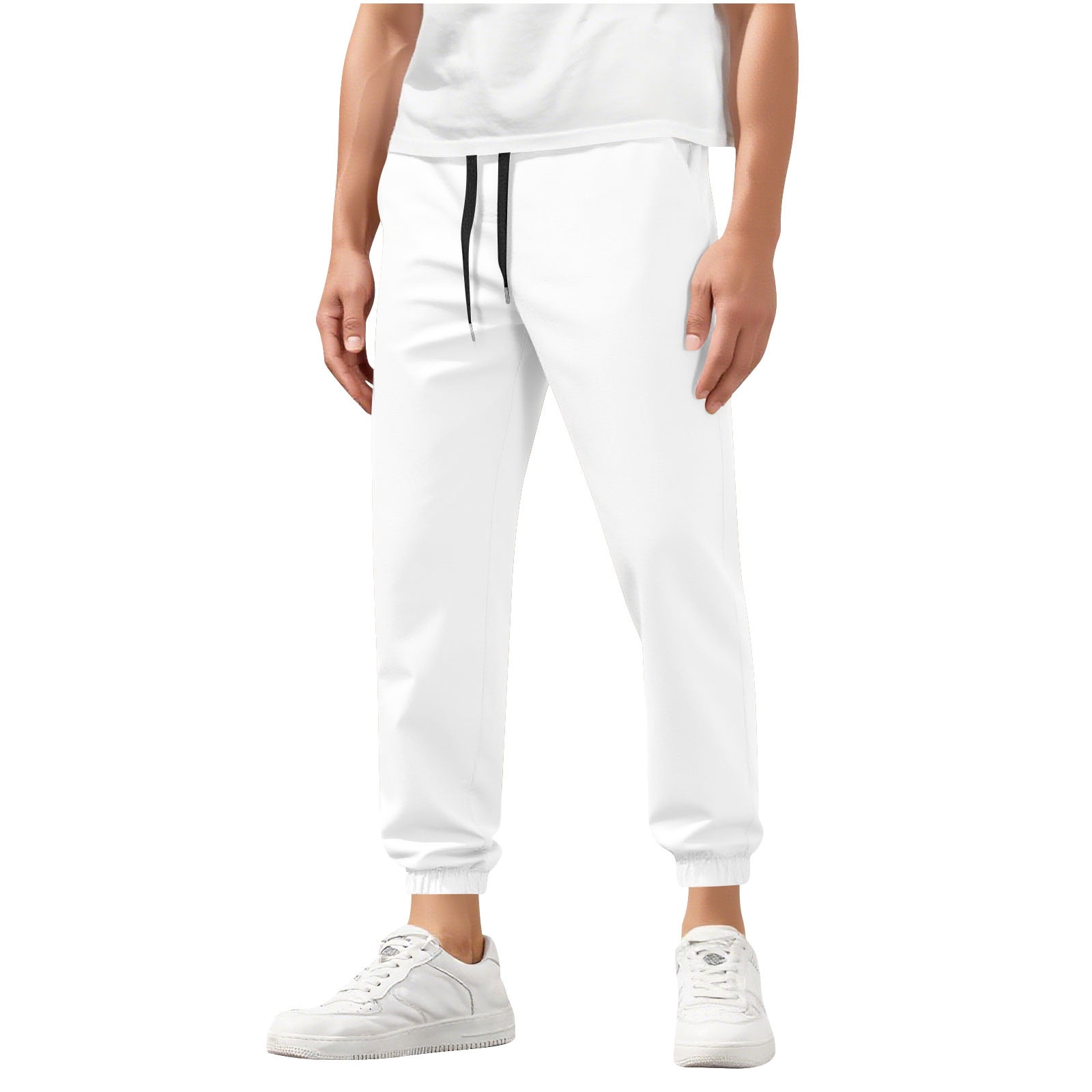 Men's Workout Joggers Stretch Track Elastic Drawstring Waist Straight ...