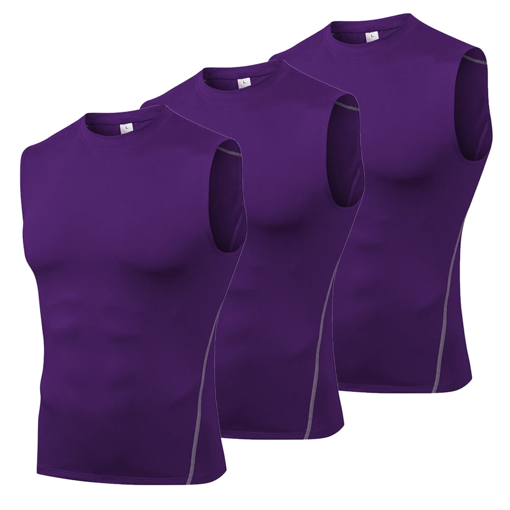 Men's Workout Tank Tops Athletic Compression Sleeveless T-Shirts ...