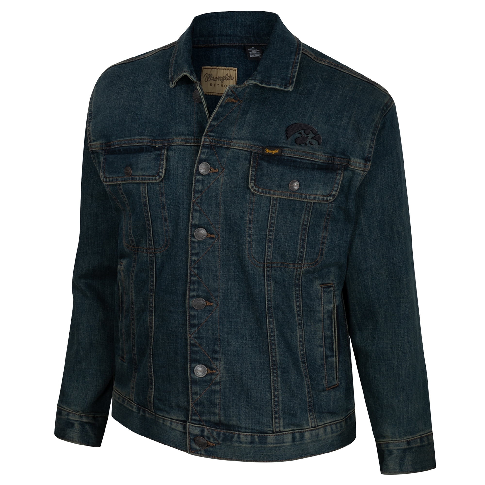 Men's Wrangler Iowa Hawkeyes Button-Up Denim Jacket - Walmart.com