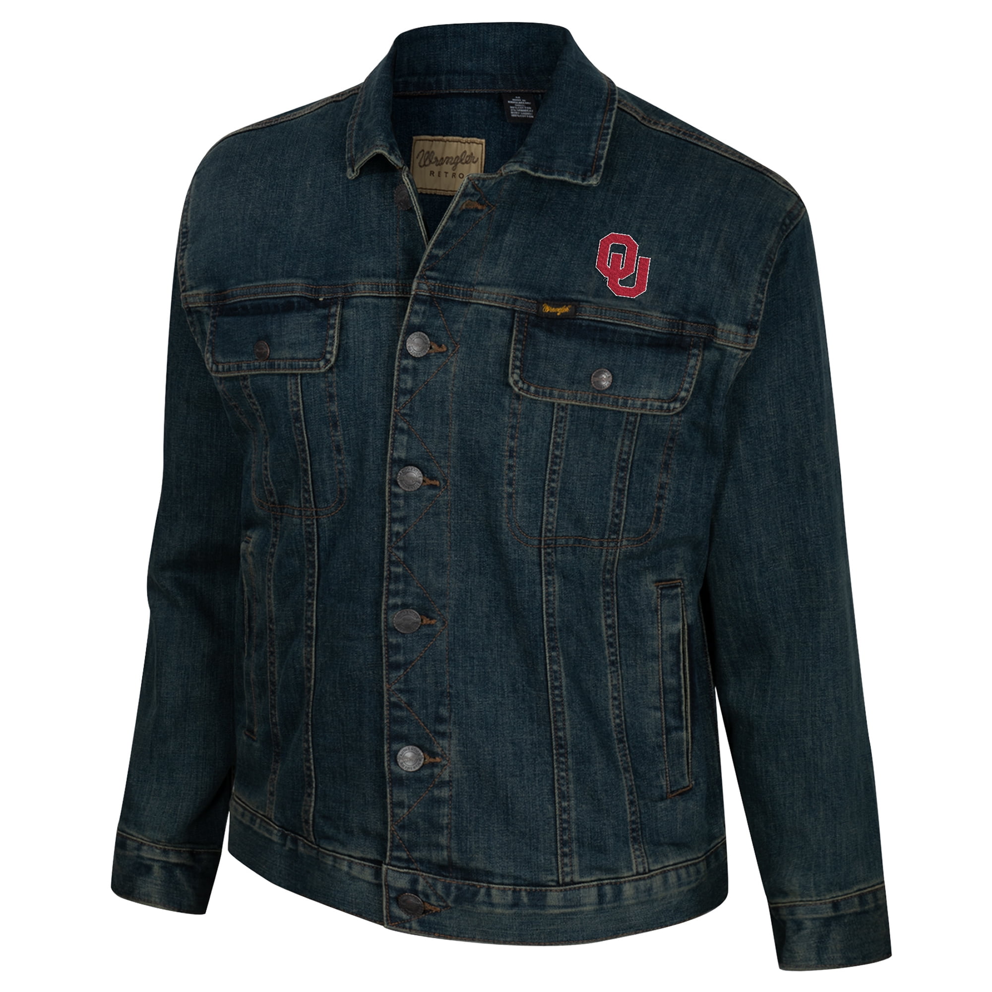 Men's Wrangler Oklahoma Sooners Button-Up Denim Jacket - Walmart.com