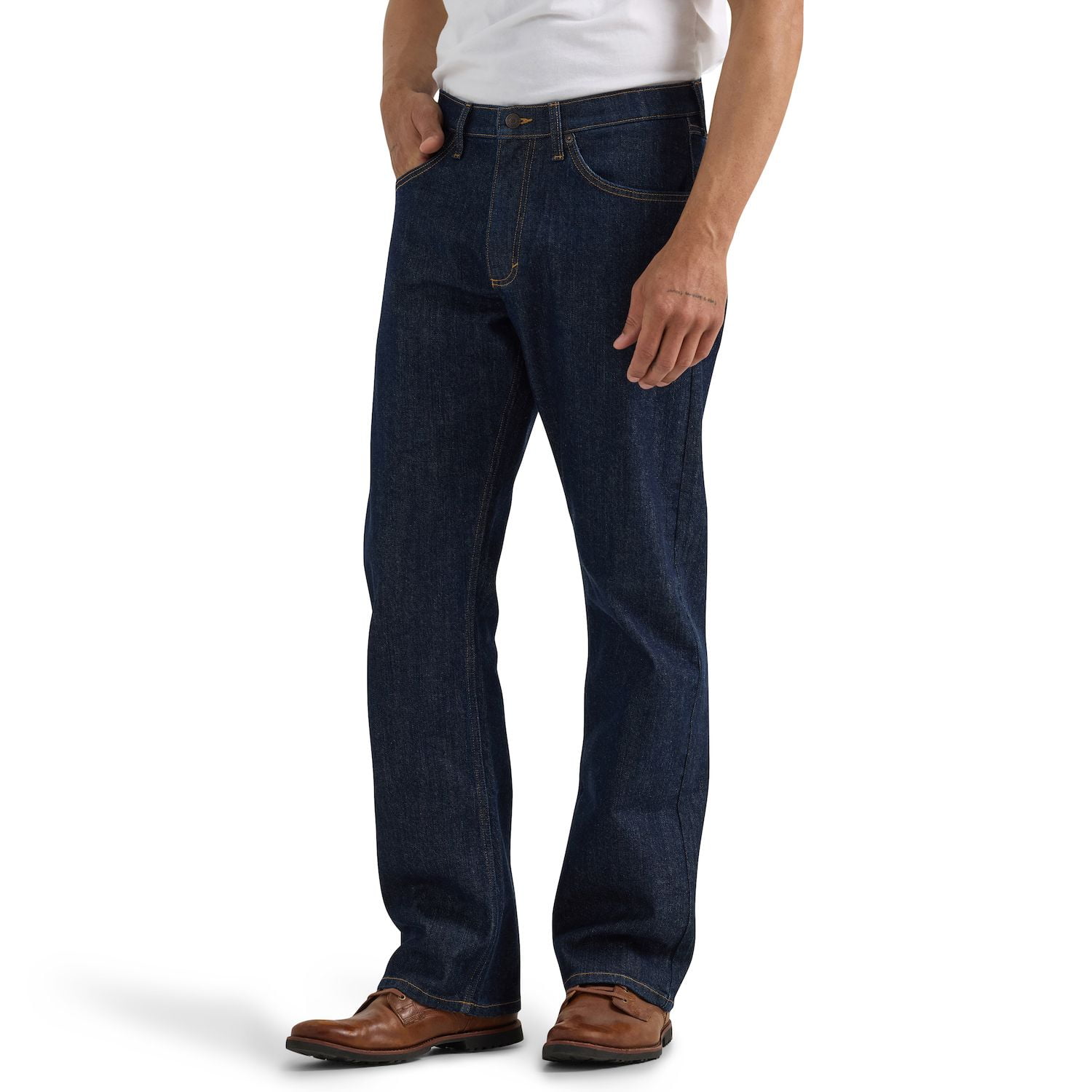 Men's Wrangler Relaxed-Fit Bootcut Jeans Color: Rinse Size: 36X29 - Walmart.com