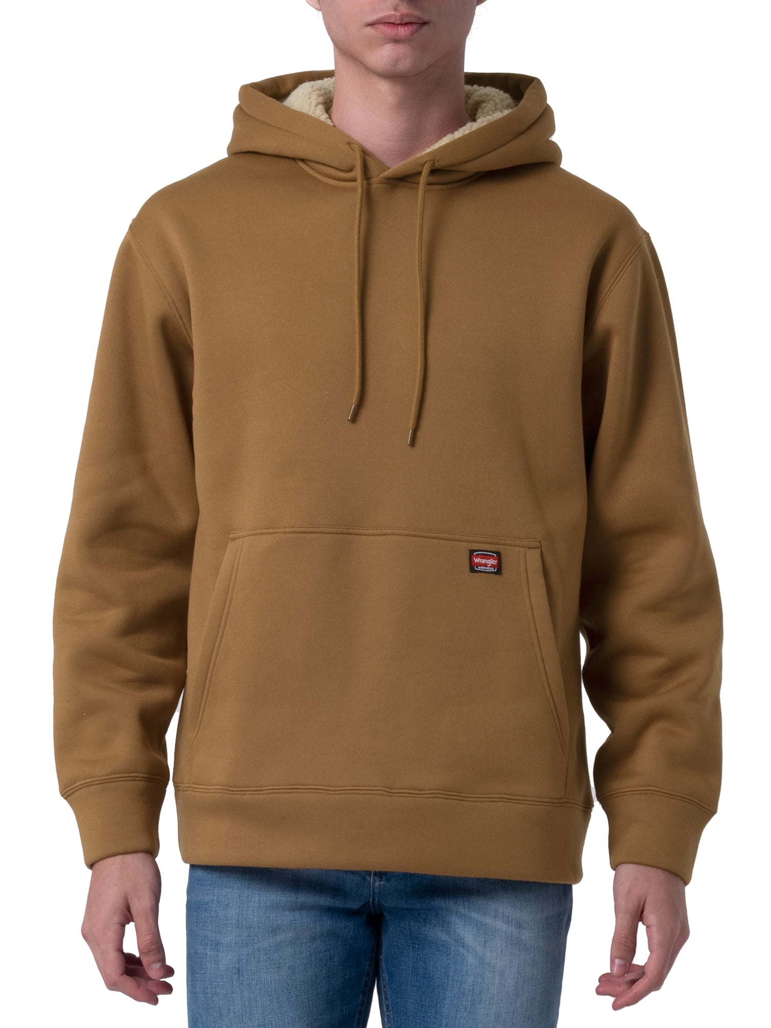 Wrangler Men's Work Pullover Hoodie with Sherpa-Lined Hood, Polyester ...