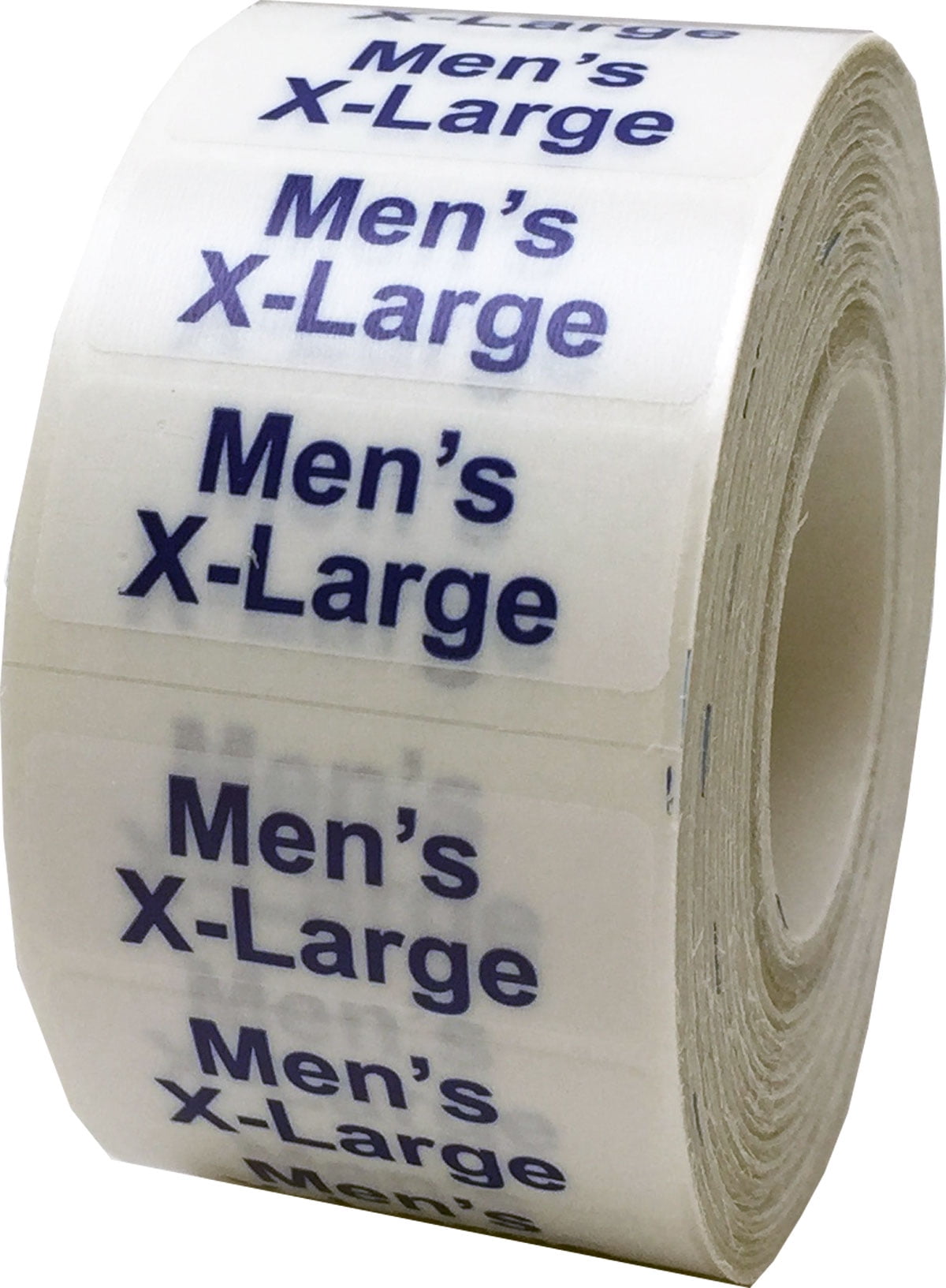 Men's X-Large Clear Clothing Size Strip Stickers, 1.25 x 5 Inches in ...