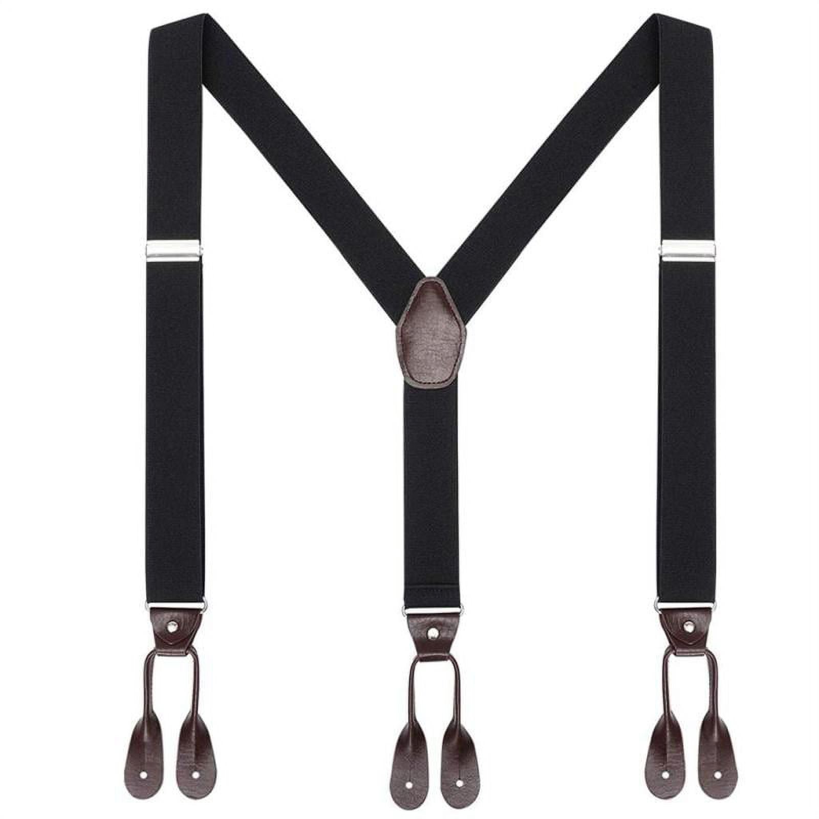 Men's Y-Back Wide Button End Elastic Adjustable Suspenders for Men ...