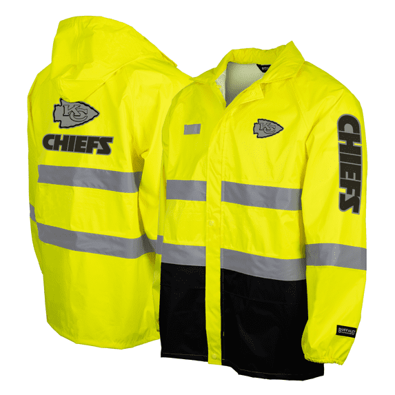 Men's Yellow Kansas City Chiefs Hi-Vis Safety Waterproof Rainshell Full ...