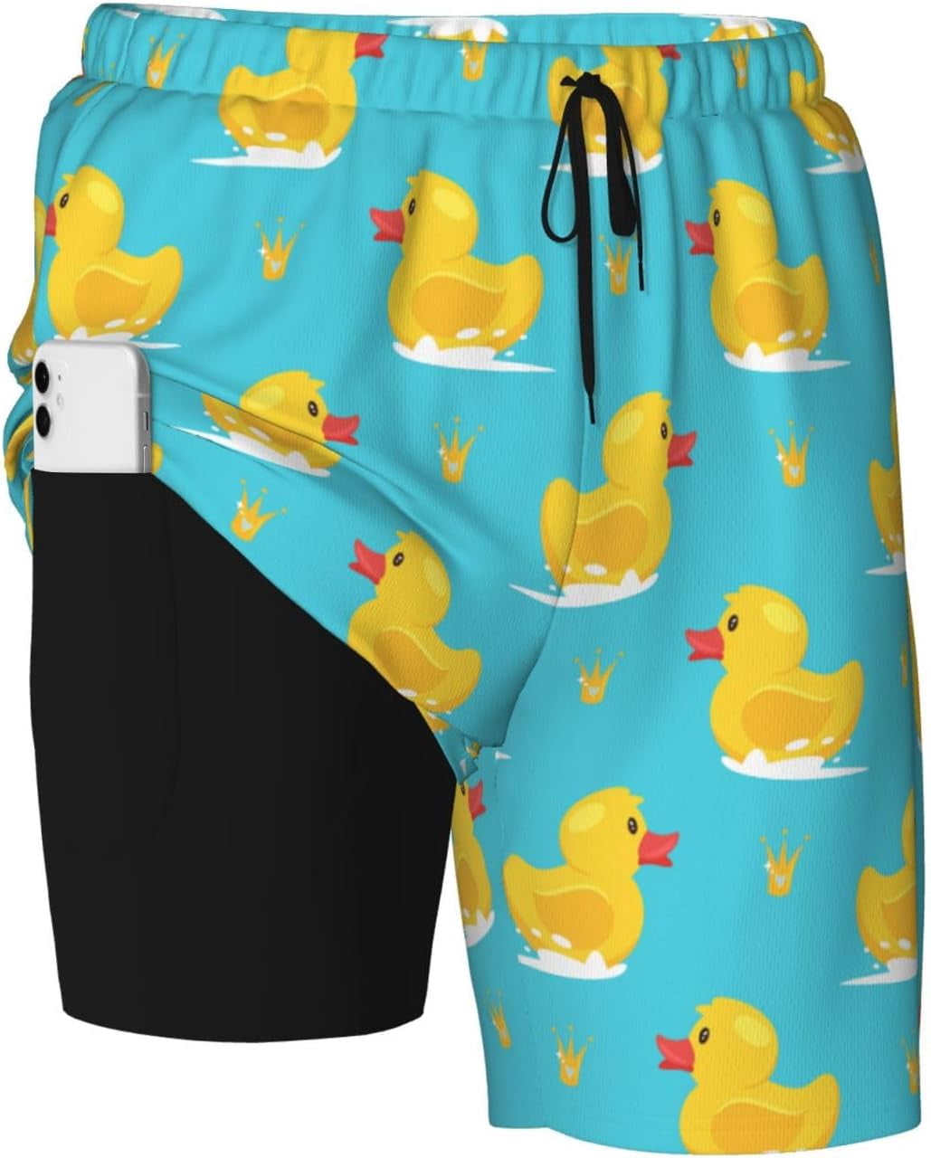 Men's Yellow Rubber Duck Swim Trunks Quick Dry Board Shorts Funny Beach ...
