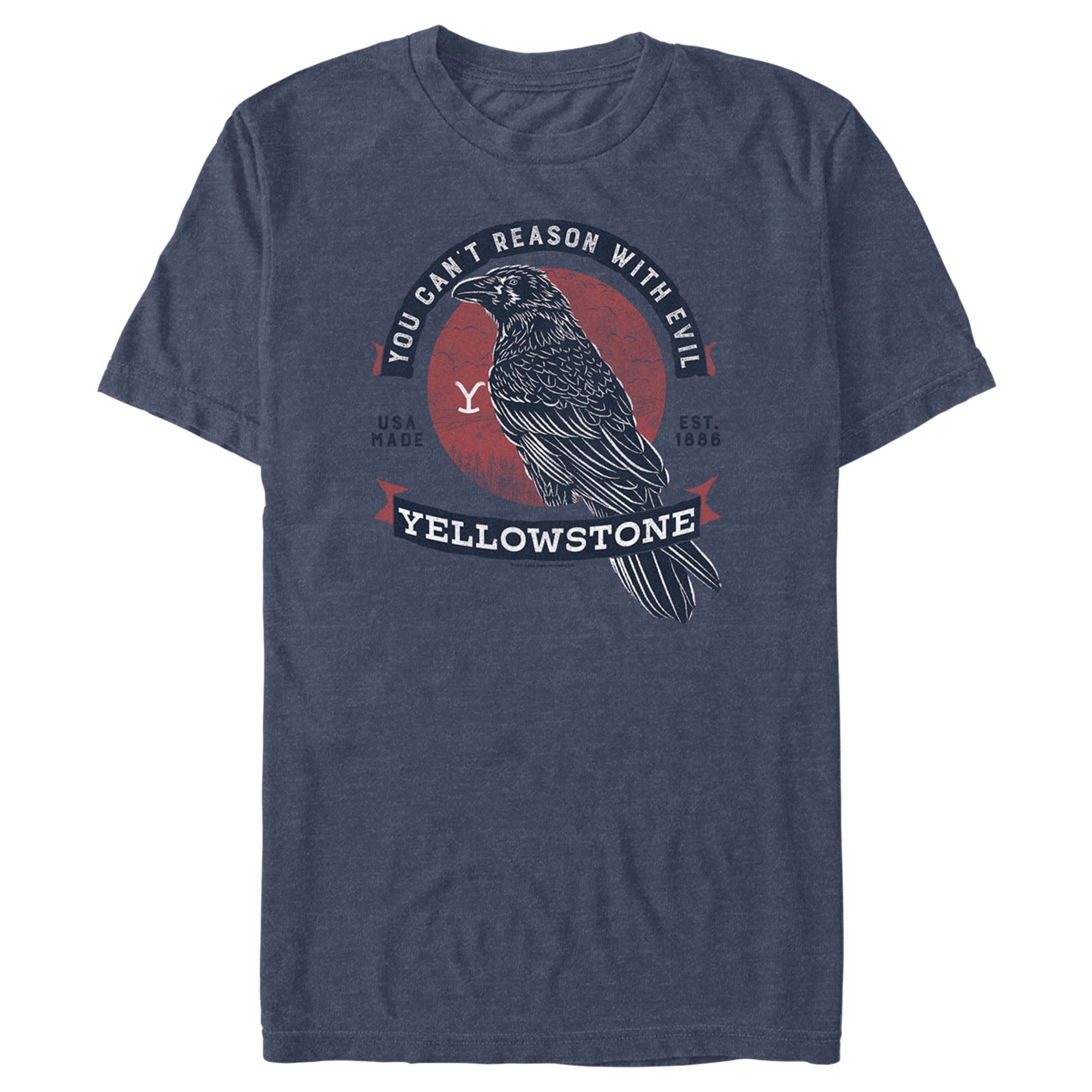 Men's Yellowstone Crow Yow Can't Reason With Evil Graphic T-Shirt ...