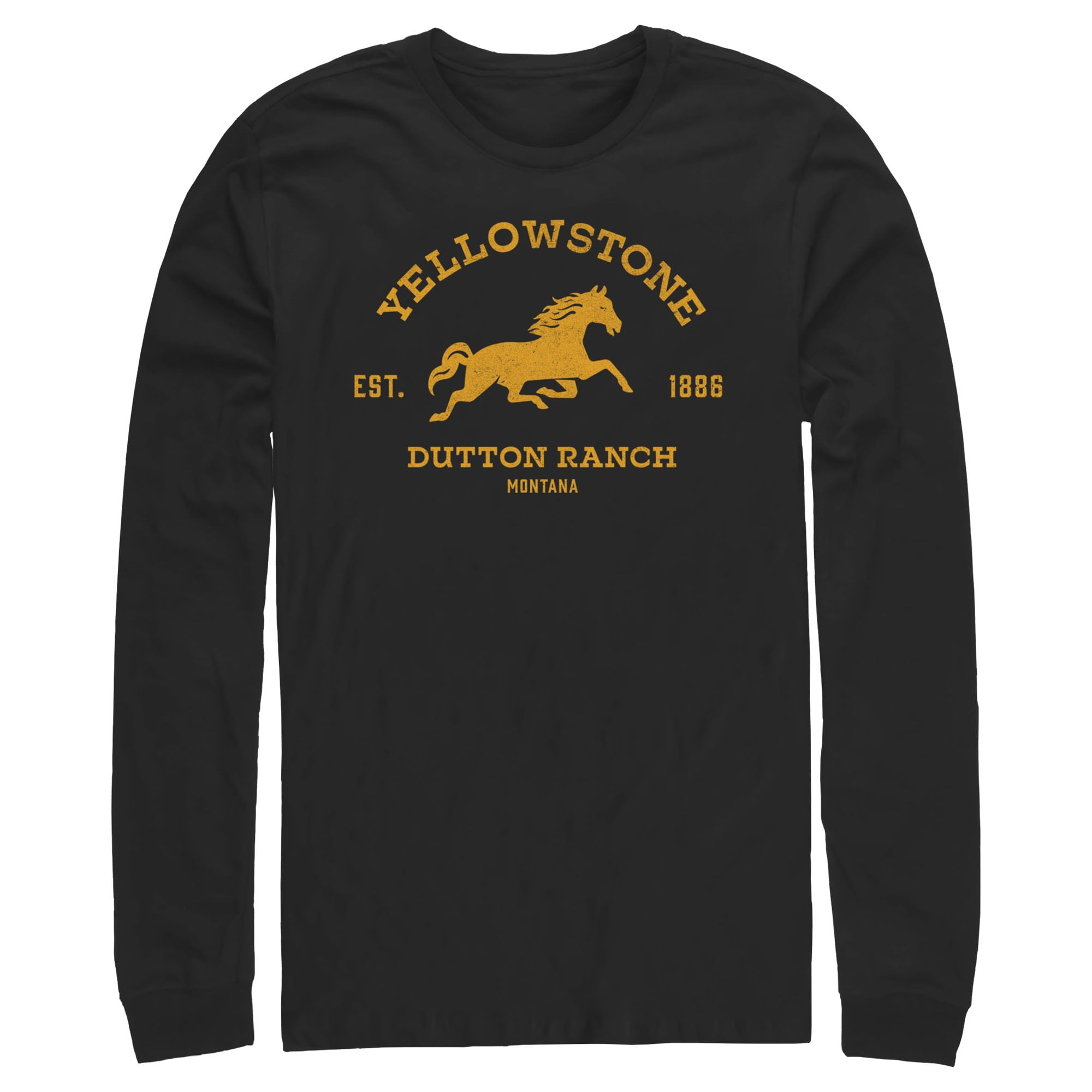 Men's Yellowstone Dutton Ranch Horse Logo Long Sleeve Shirt - Walmart.com