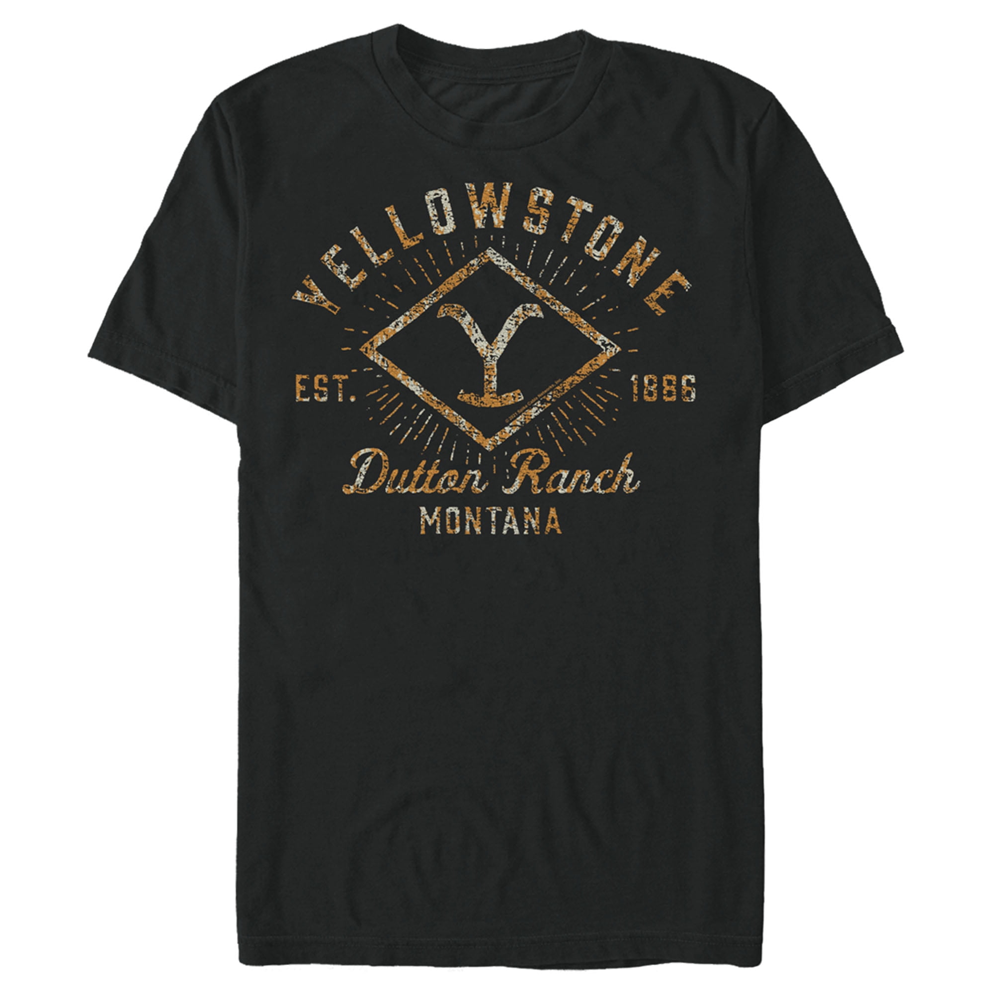 Yellowstone Men's Dutton Ranch Logo Graphic Tee, Black, 2X Large ...