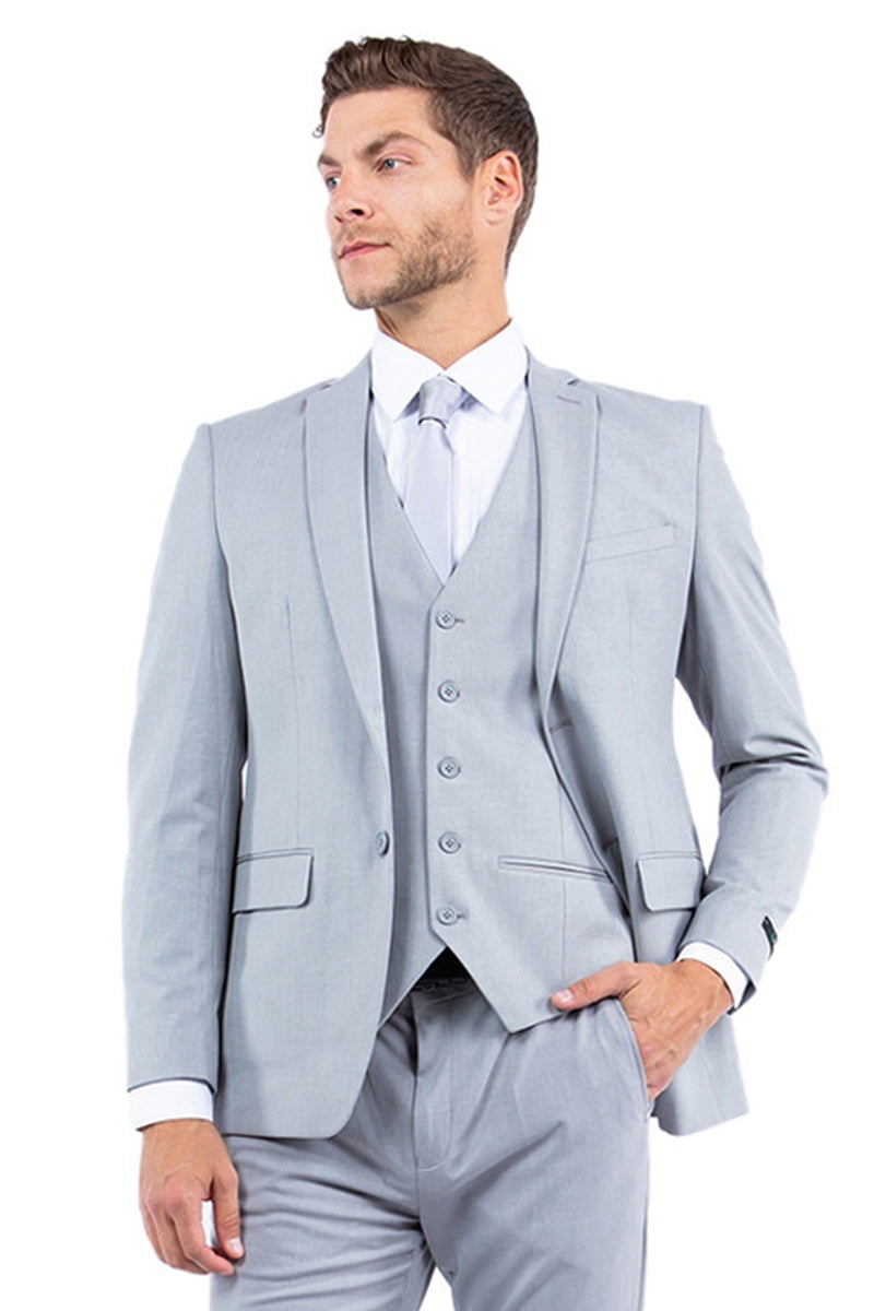 Men's Zegarie Suits Light Grey Vested Suit From Size 42 Long - Walmart.com