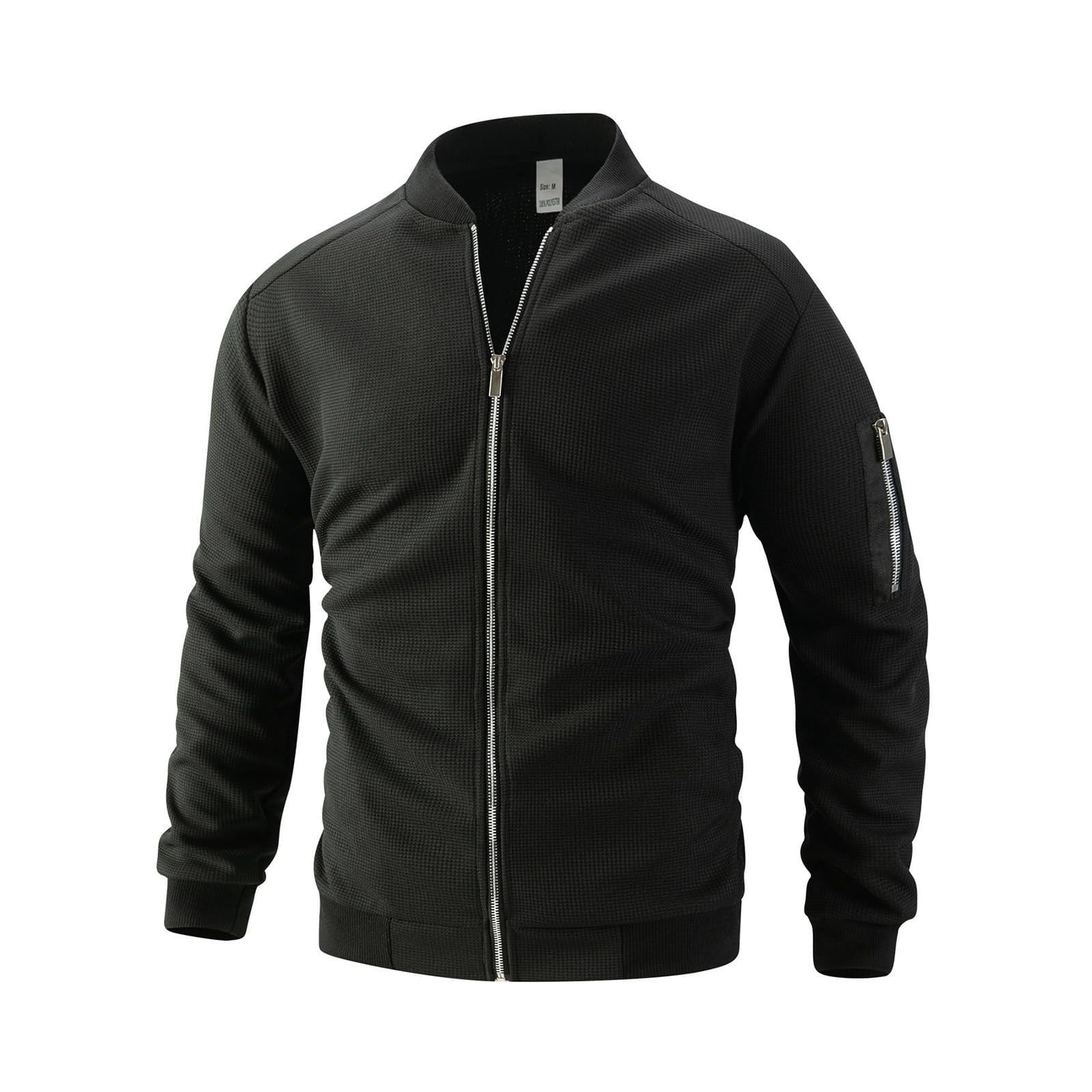 Men's Zip-Up Barn Coat, Fleece-Lined with Pattern & Windbreaker Pockets ...